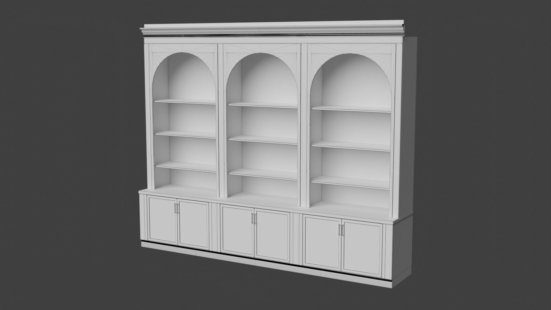 Arched Cabinet Bookshelf Display Case 3D model | CGTrader
