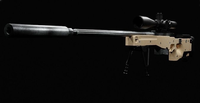 AWM sniper gun 3D model | CGTrader