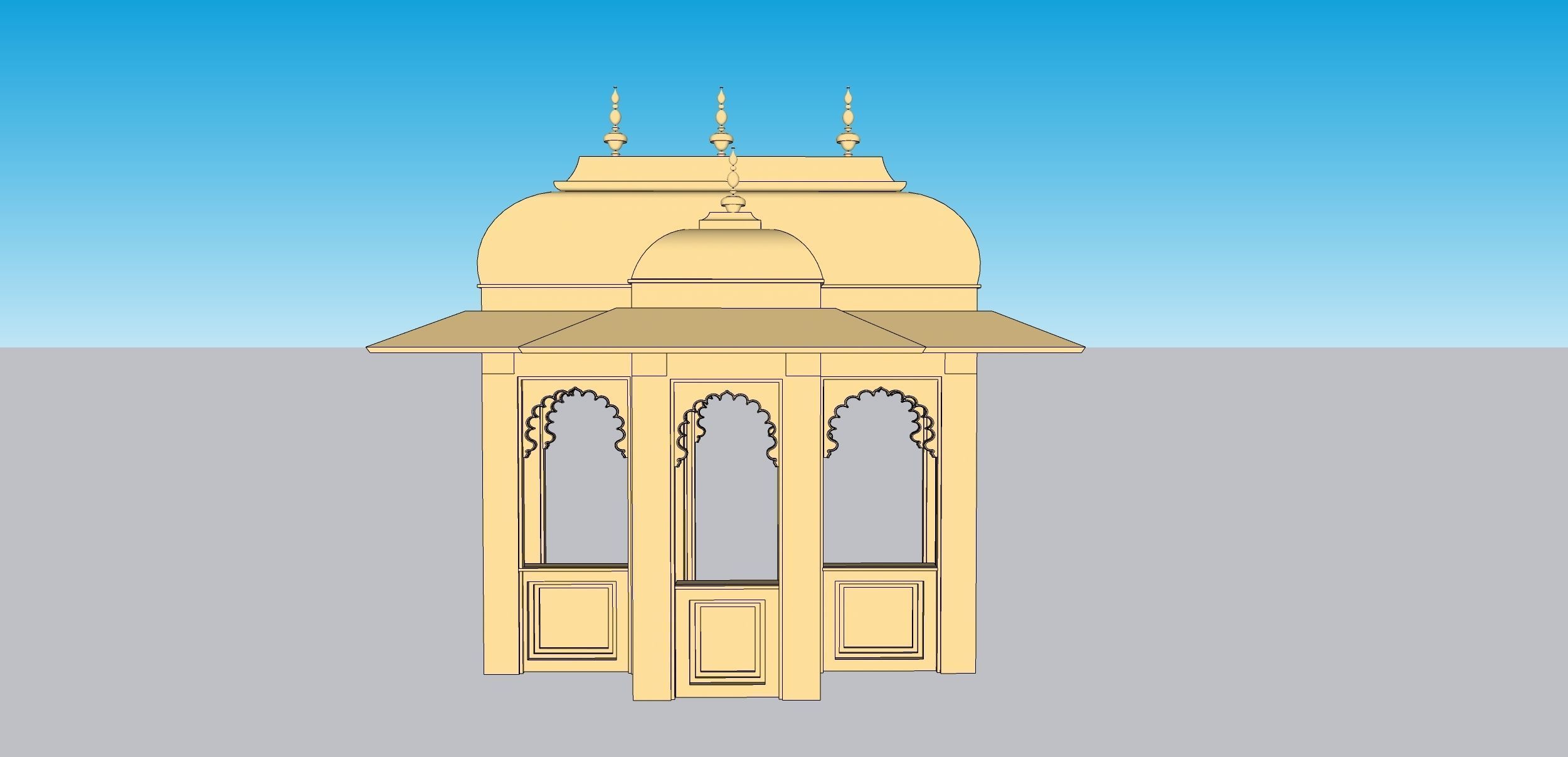 3D model indian jodhpuri stone chatri dome VR / AR / low-poly | CGTrader