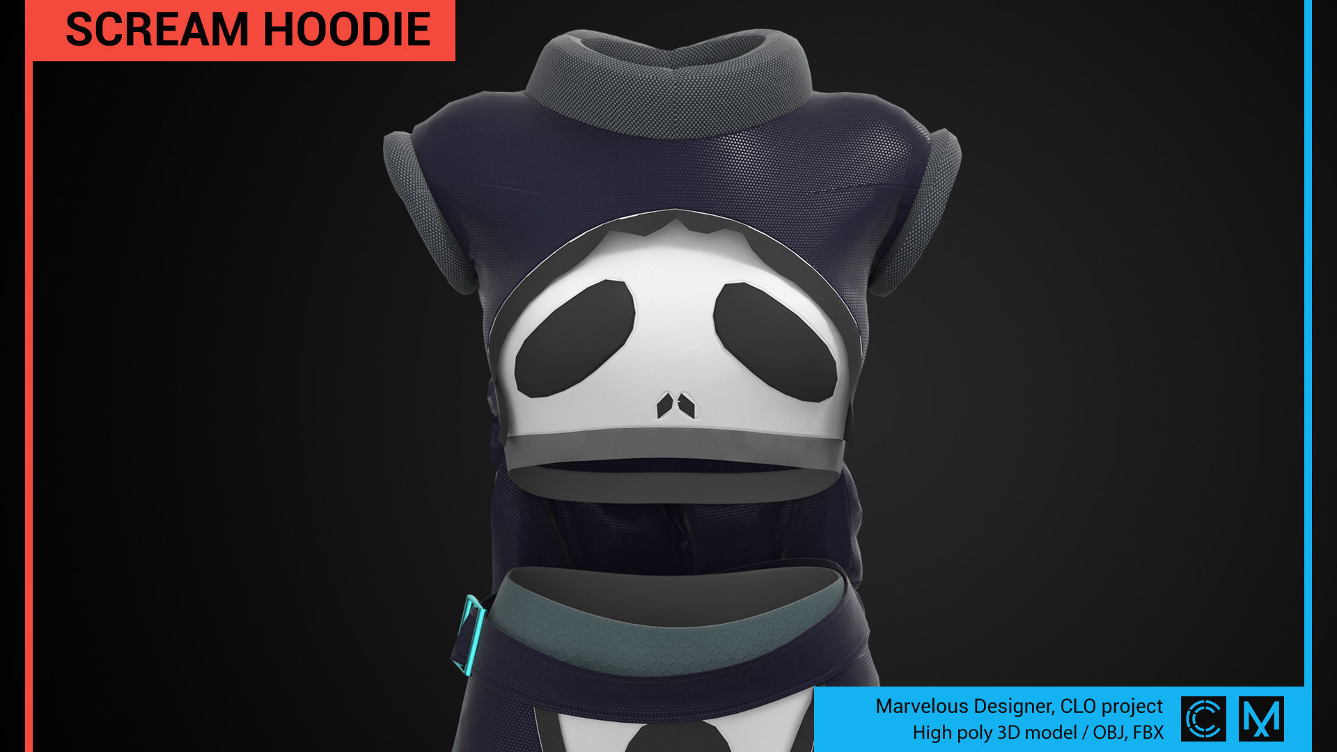 Scream Marvelous Designer CLO project 3D model | CGTrader