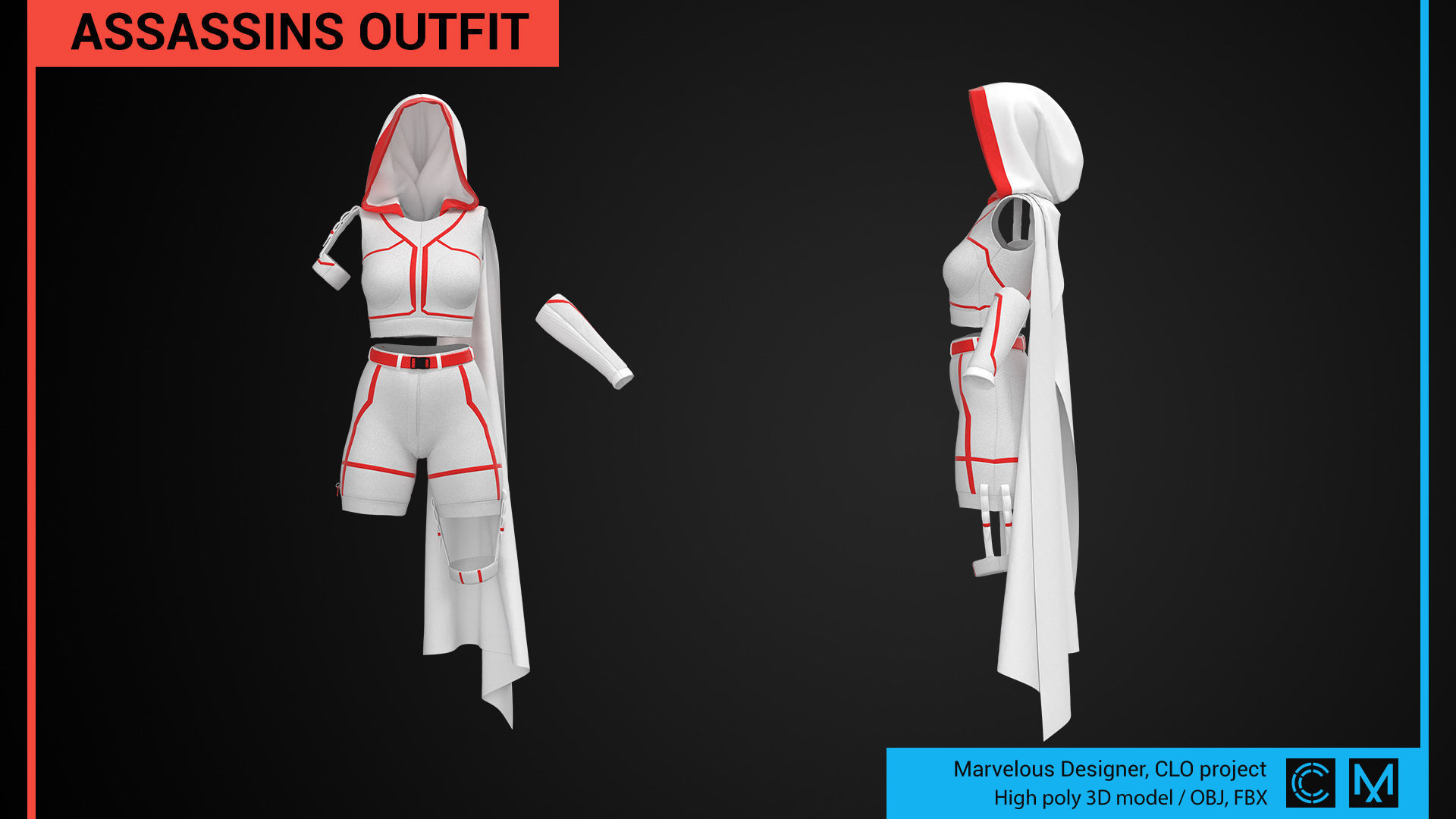 Assassins outfit Marvelous Designer CLO project 3D model | CGTrader