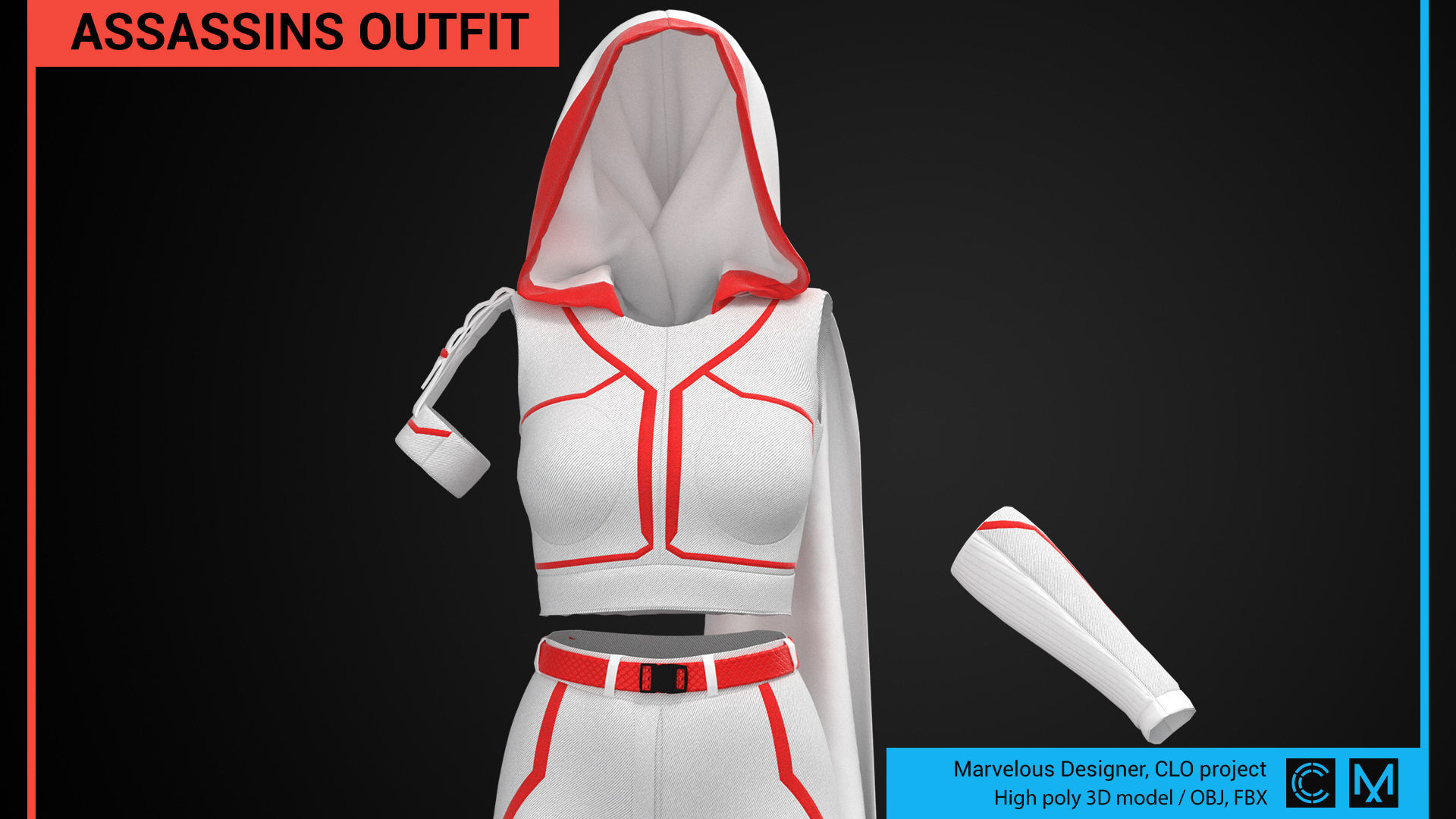 Assassins outfit Marvelous Designer CLO project 3D model | CGTrader