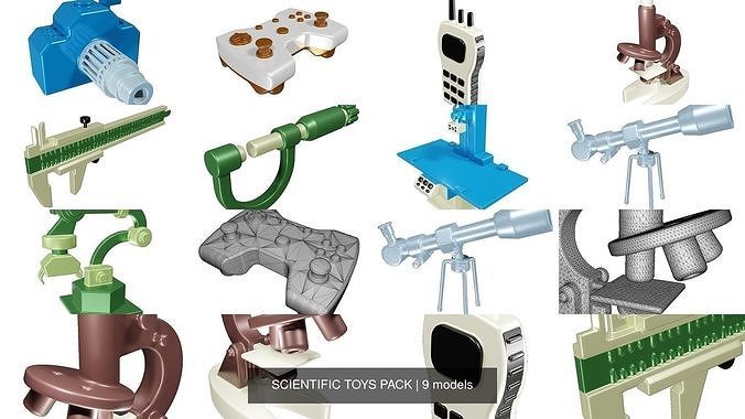 3D Model Collection SCIENTIFIC TOYS PACK VR / AR / low-poly | CGTrader