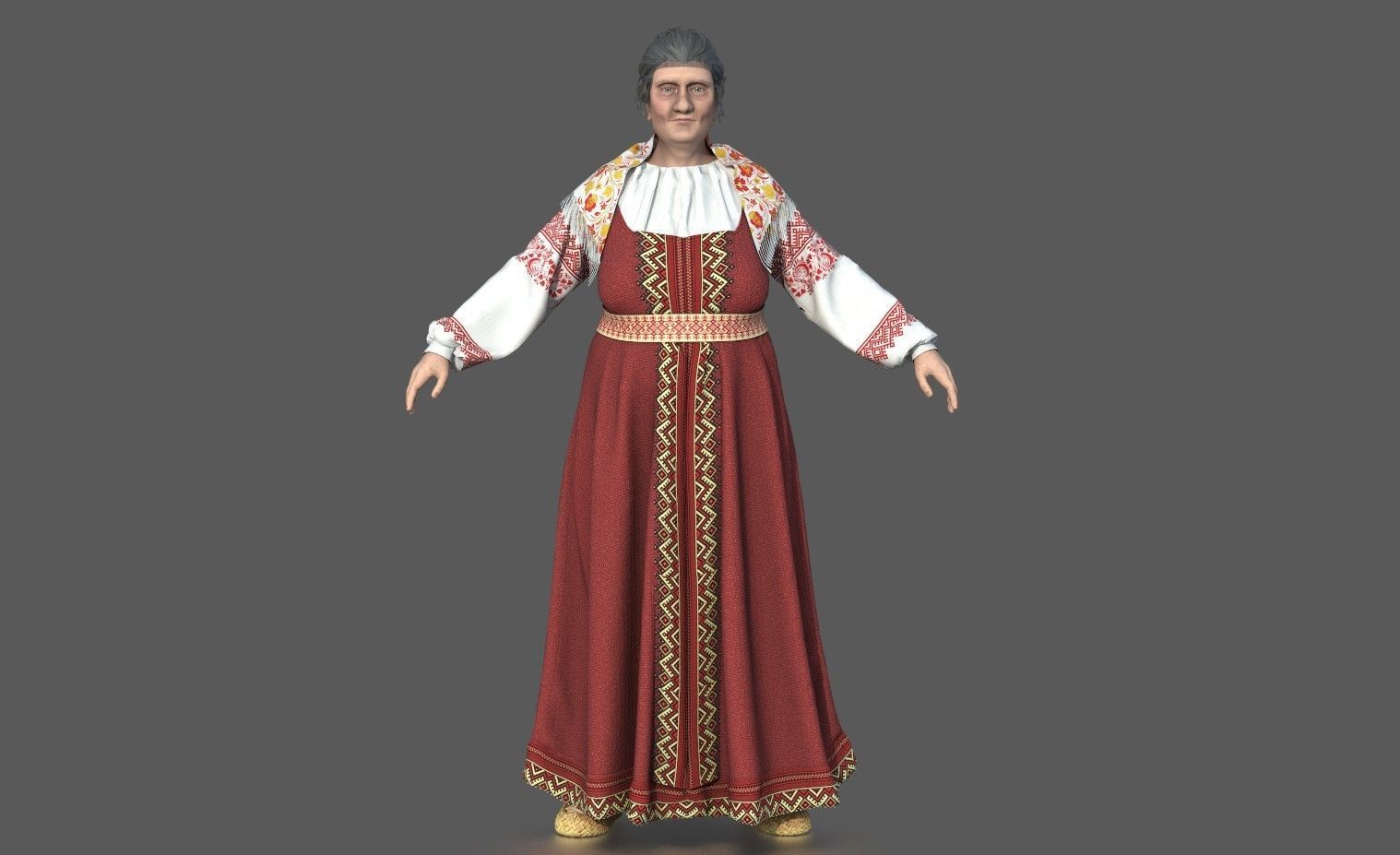 Medieval Elderly Woman 3D model | CGTrader