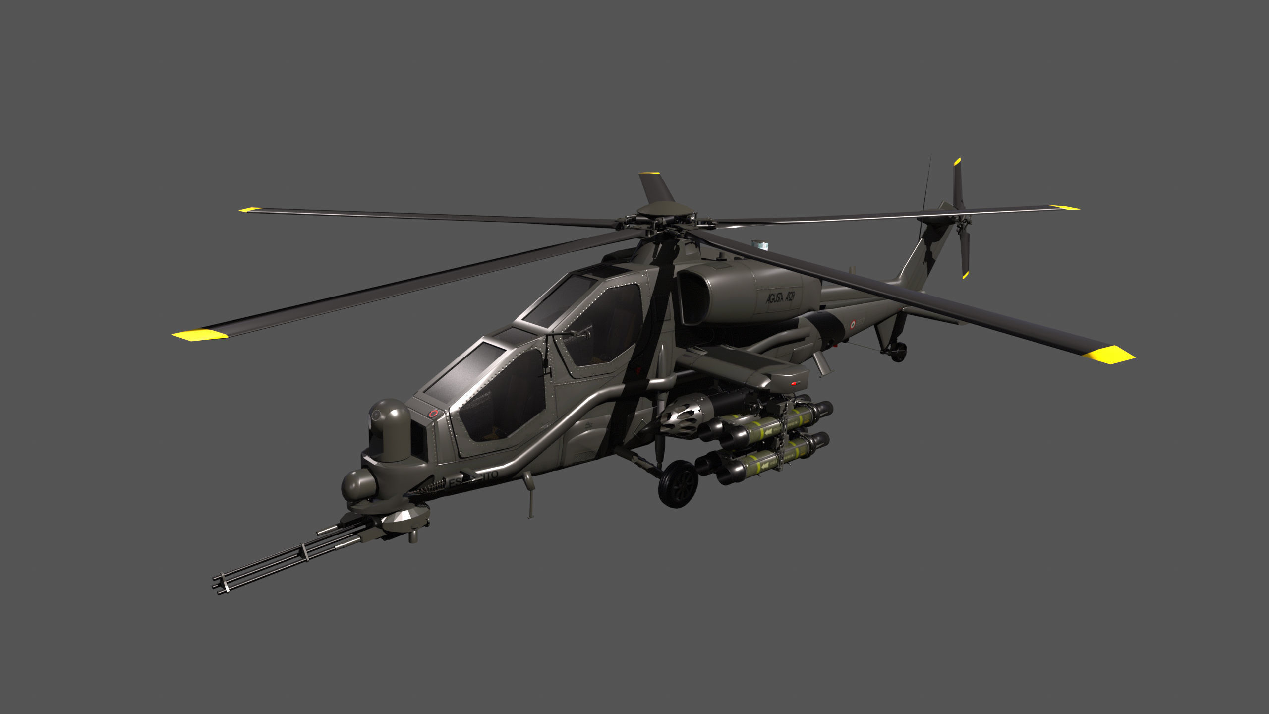 3D model A129d Mangusta - Italian Army VR / AR / low-poly | CGTrader