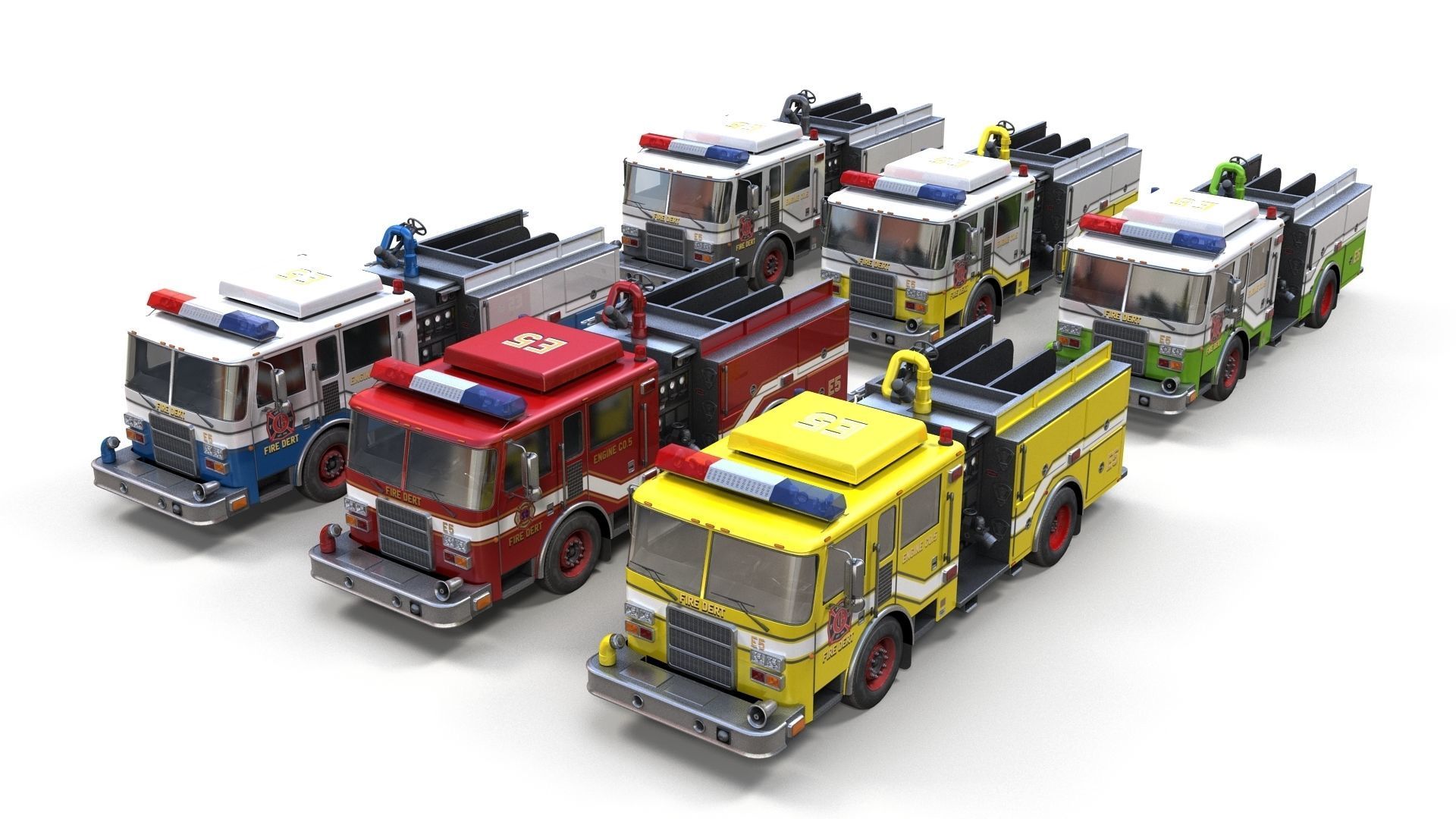 3D model Generic fire truck VR / AR / low-poly | CGTrader