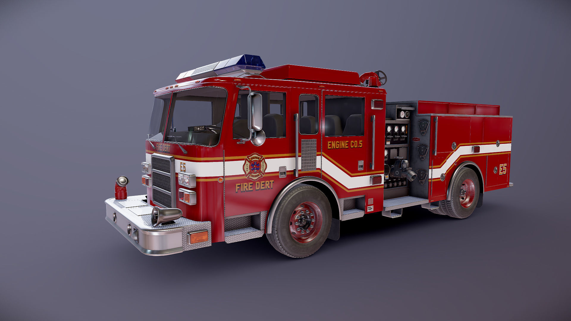 3D model Generic fire truck VR / AR / low-poly | CGTrader