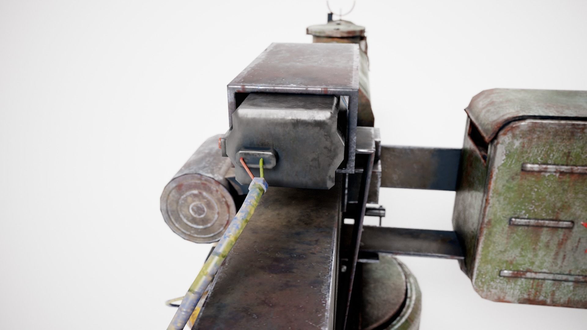 3D model Machinegun post-apocalypse turret Maxim da1 rf1 VR / AR / low ...