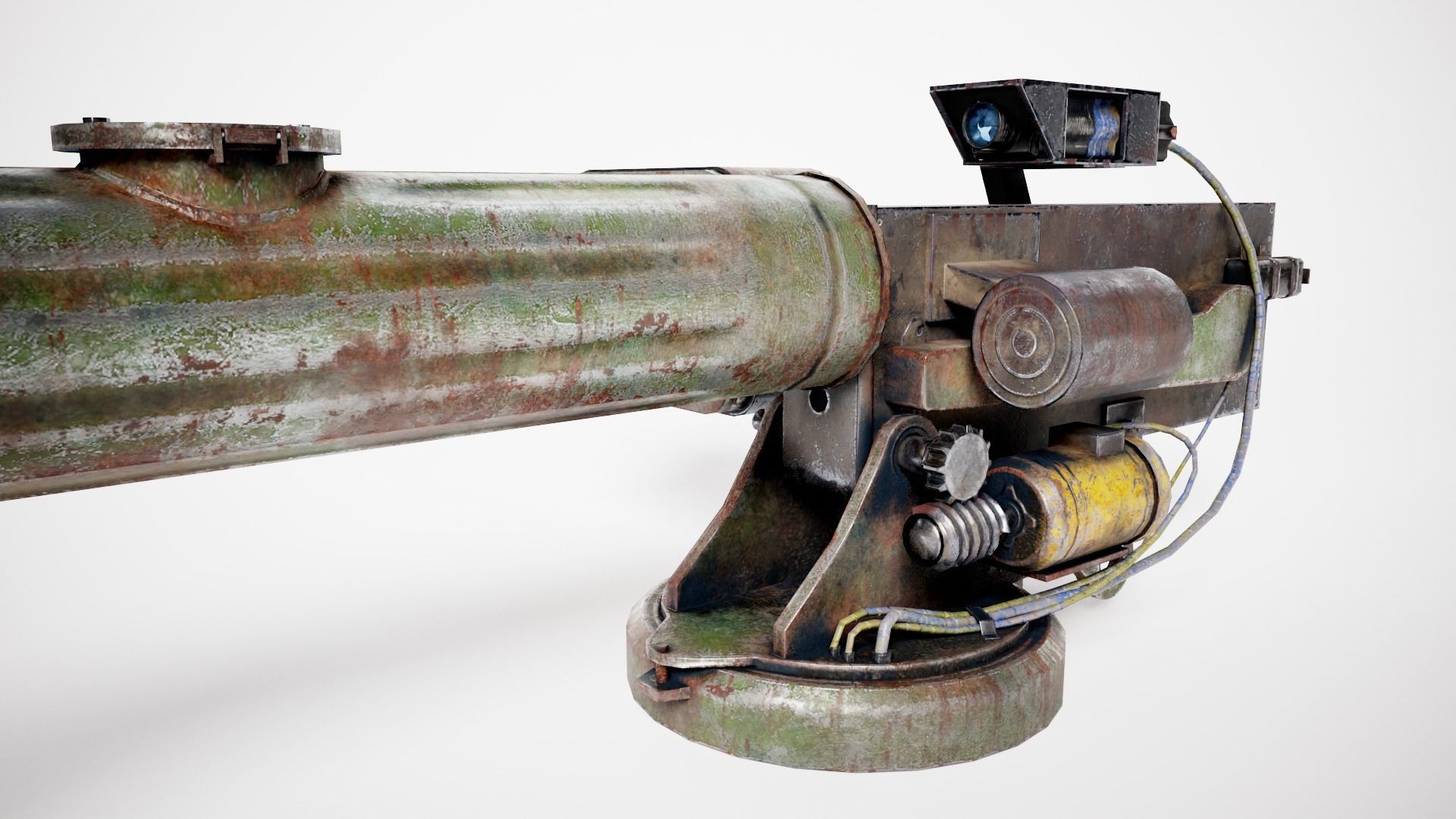 3D model Machinegun post-apocalypse turret Maxim da1 rf1 VR / AR / low ...