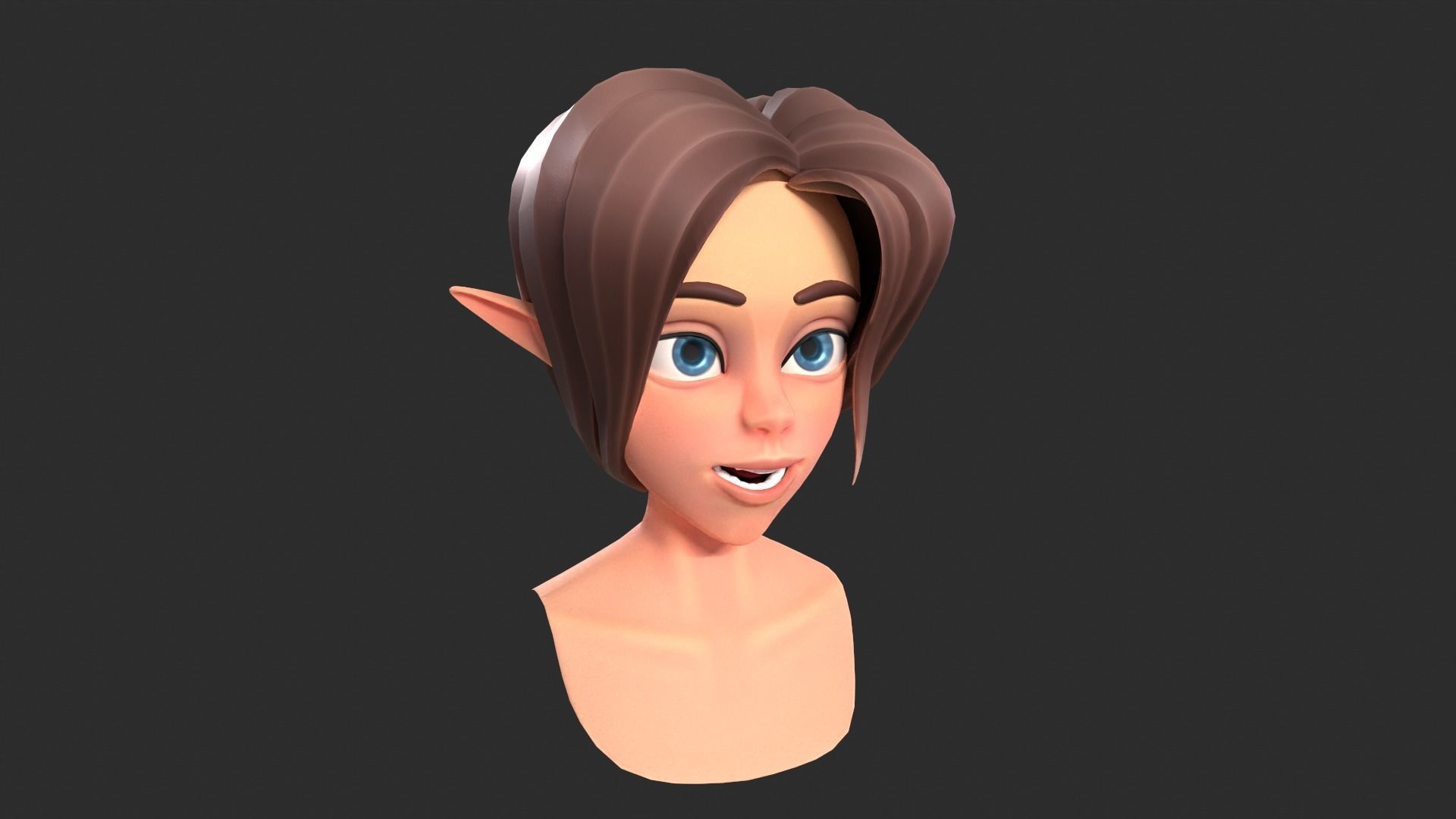 3D model Female Elf Head - rigged VR / AR / low-poly | CGTrader