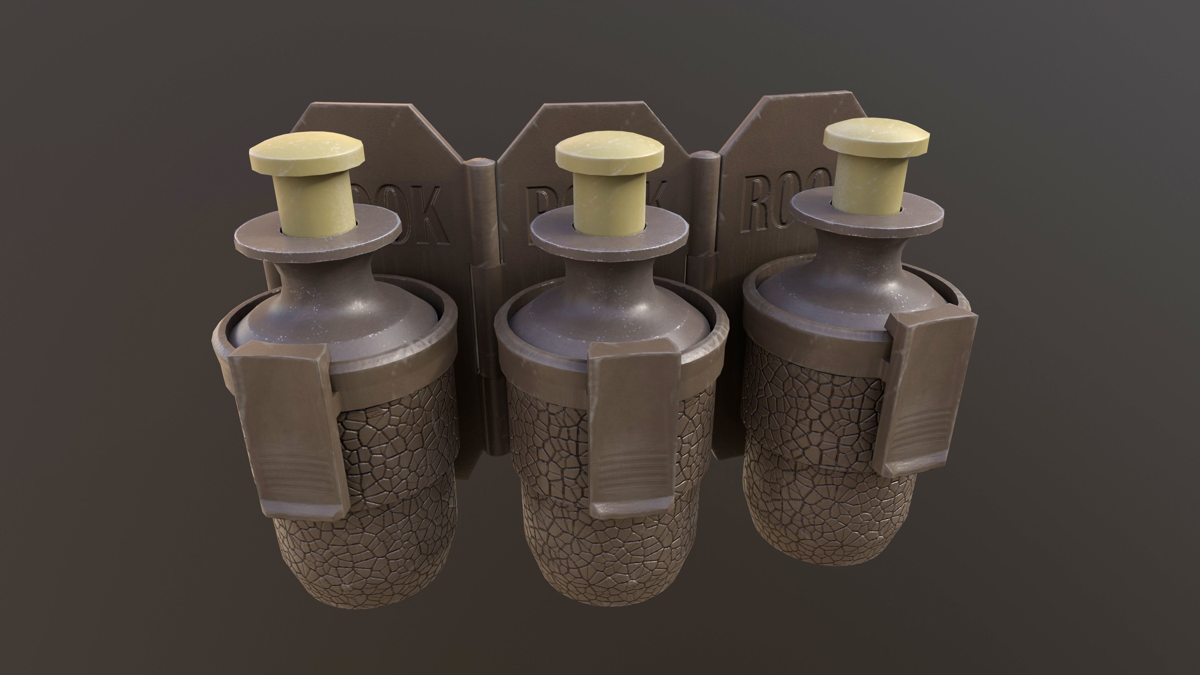 3D model Rook Classic Revolver Stainless with Bandolier and Speedloader ...