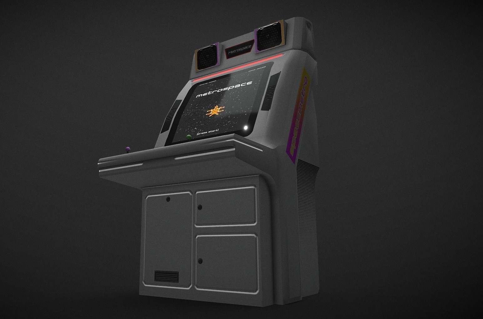 3D model Metrospace Arcade Machine Retro Game Cabinet VR / AR / low ...