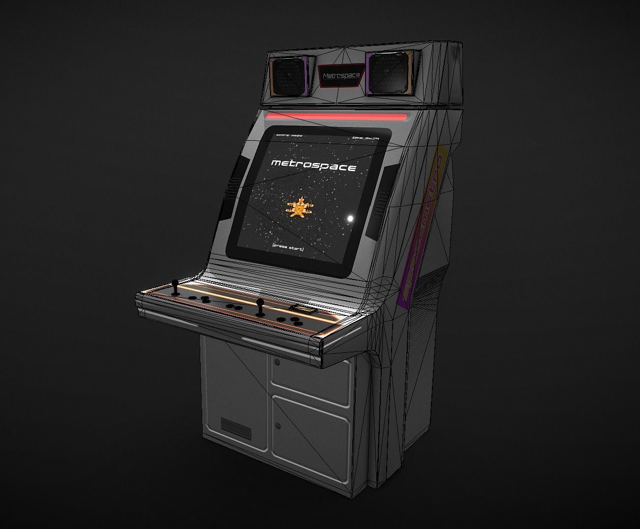 3D model Metrospace Arcade Machine Retro Game Cabinet VR / AR / low ...