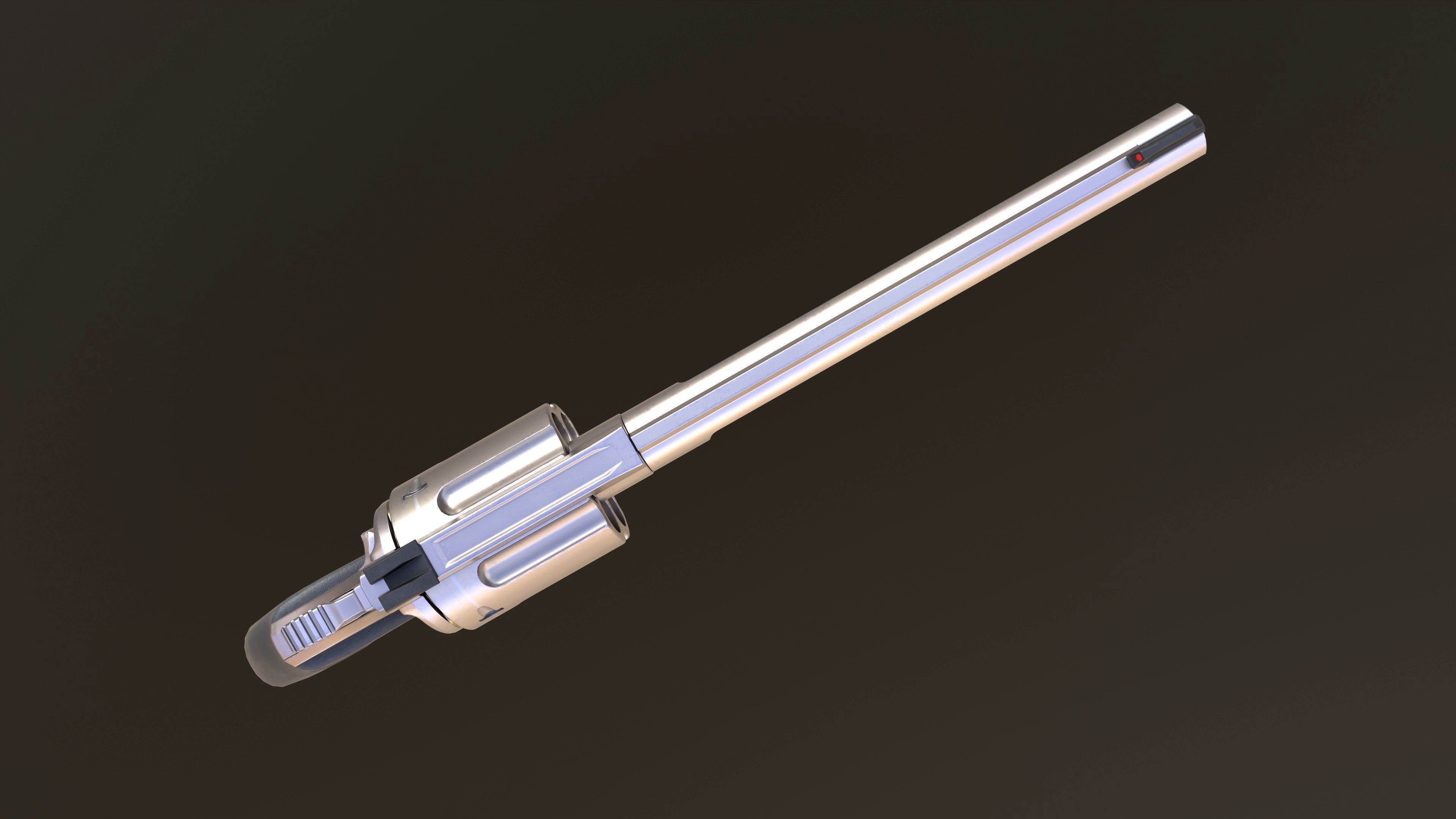 3D model Rook Classic Revolver Nickel with Bandolier and Speedloader VR ...