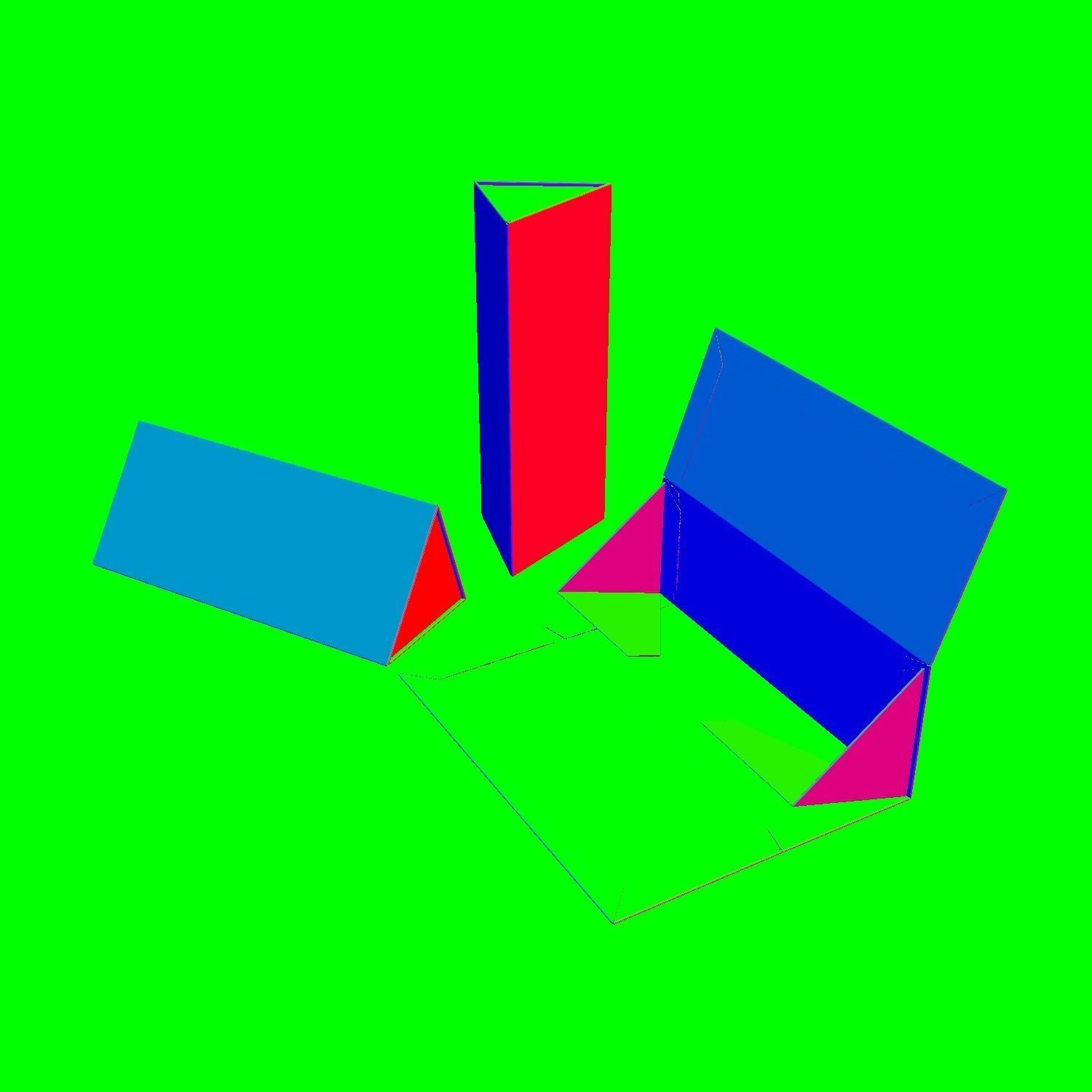 COLLAPSIBLE RIGED TRIANGLES BOX - Package 3D model 3D model | CGTrader