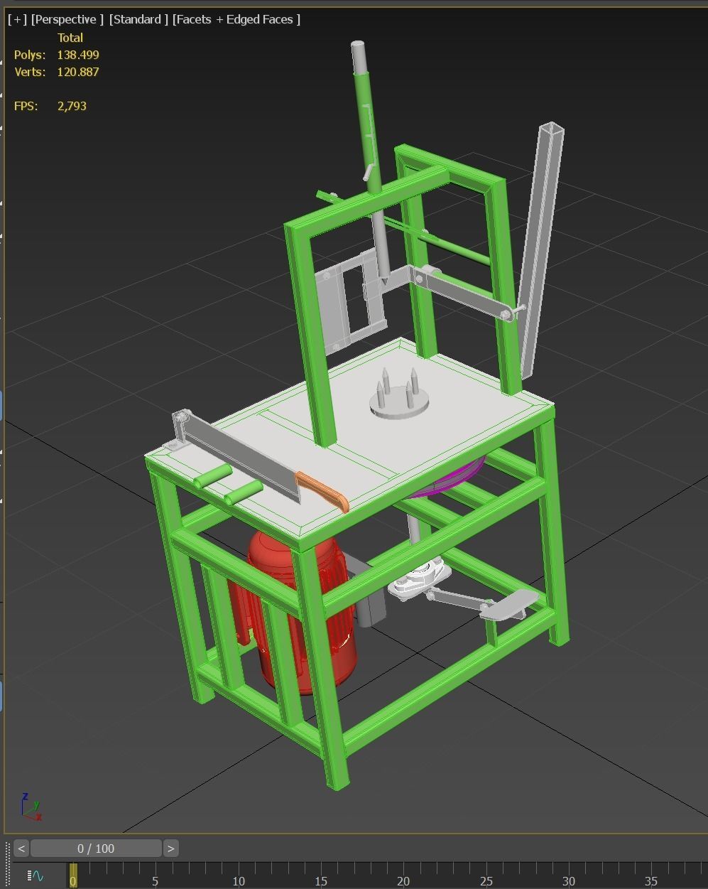 COCONUT CUTTER PEELER DEHUSKING MACHINE TOOL 3D model | CGTrader