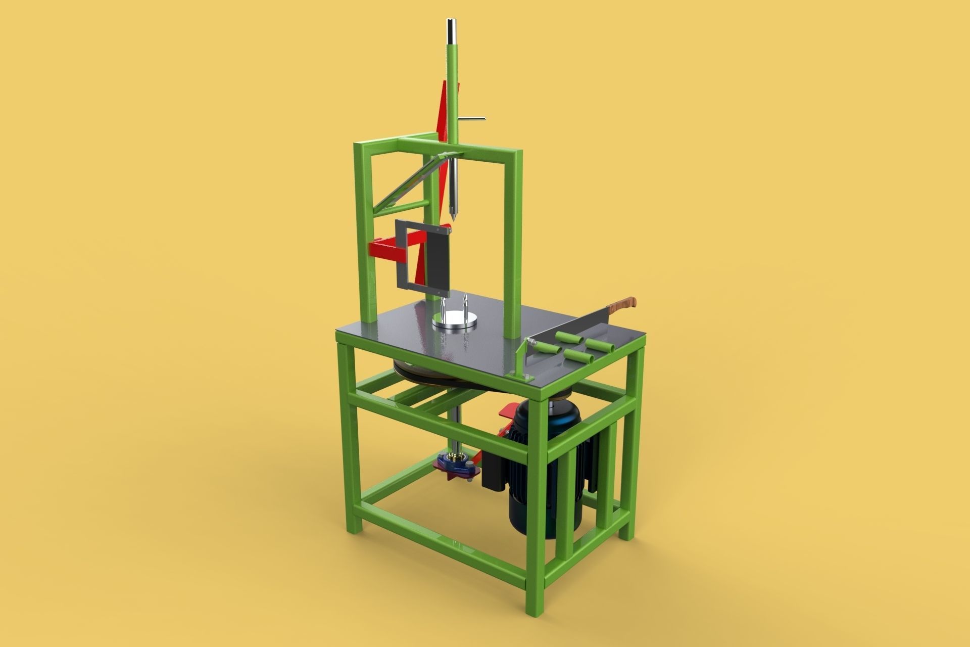 COCONUT CUTTER PEELER DEHUSKING MACHINE TOOL 3D model | CGTrader