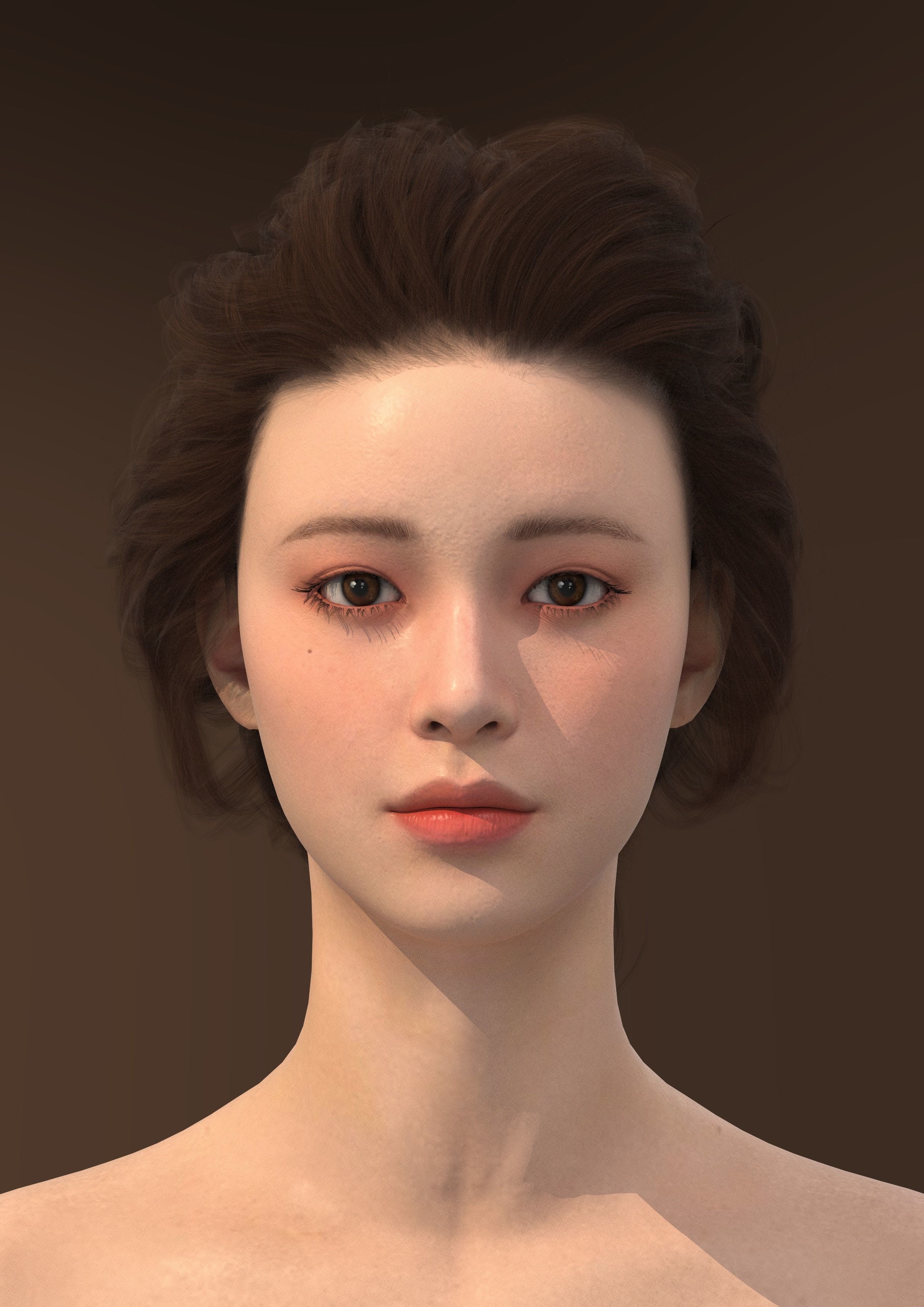 Long hair 004-FV2 for Yuna-FV2 3D model from 3DClo Software 3D model ...