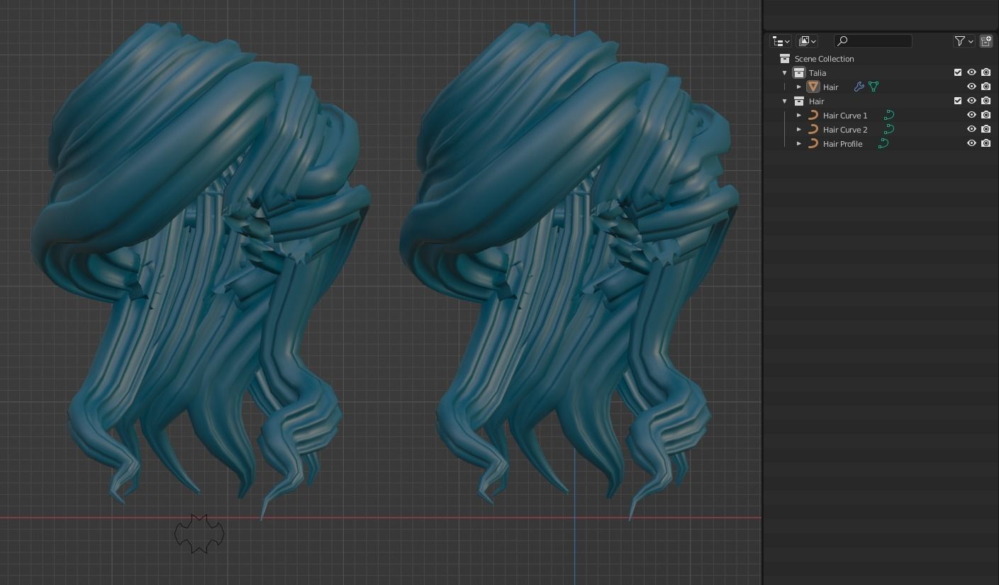 3D model Stylize Hair with Blender curve 2 VR / AR / low-poly | CGTrader