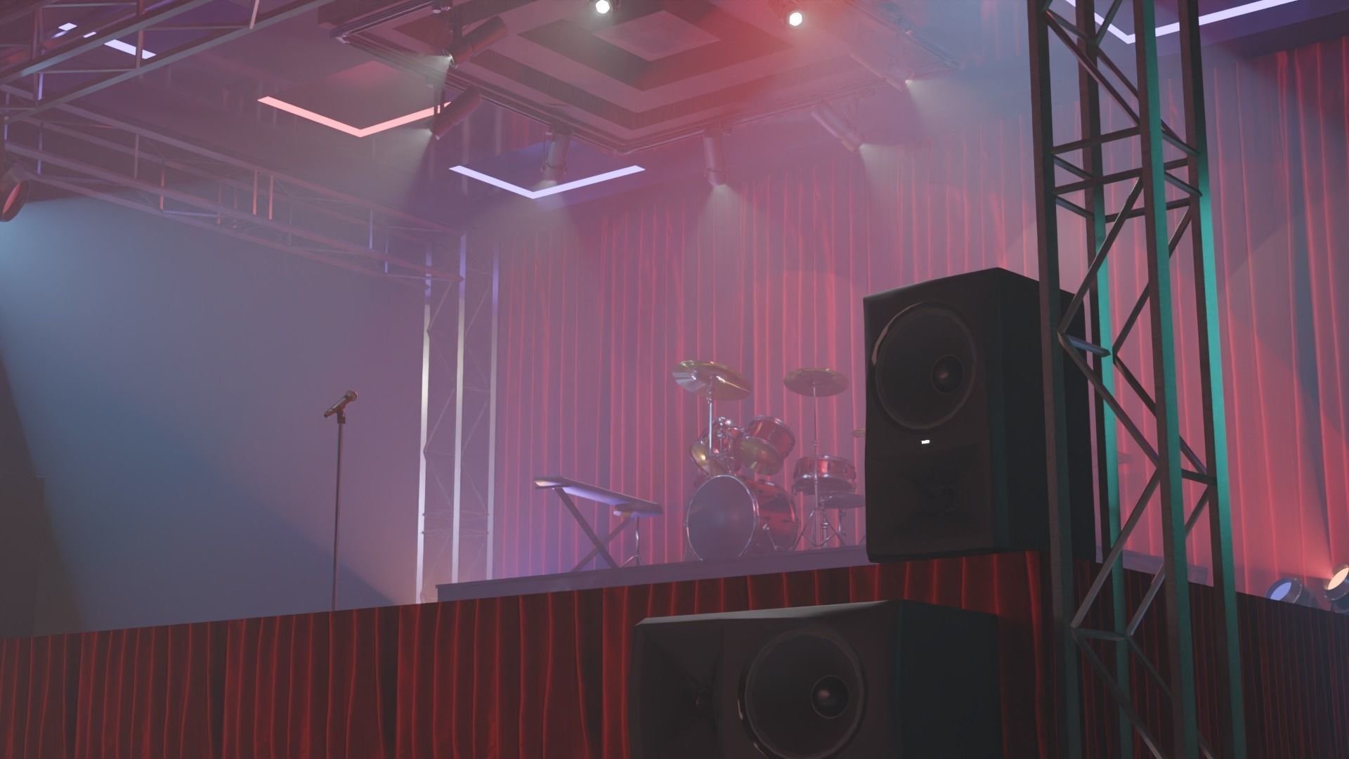 Band stage free VR / AR / low-poly 3D model | CGTrader