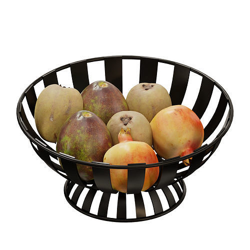 Stripe Fruit Bowl set 04 3D model | CGTrader