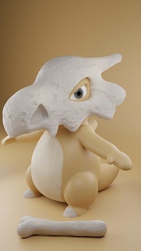 3D model Realistic Cubone pokemon with head and bone VR / AR / low-poly ...