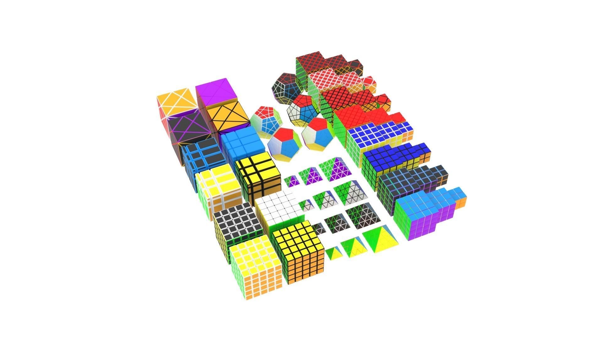 Rubiks Cube Set 3D model | CGTrader