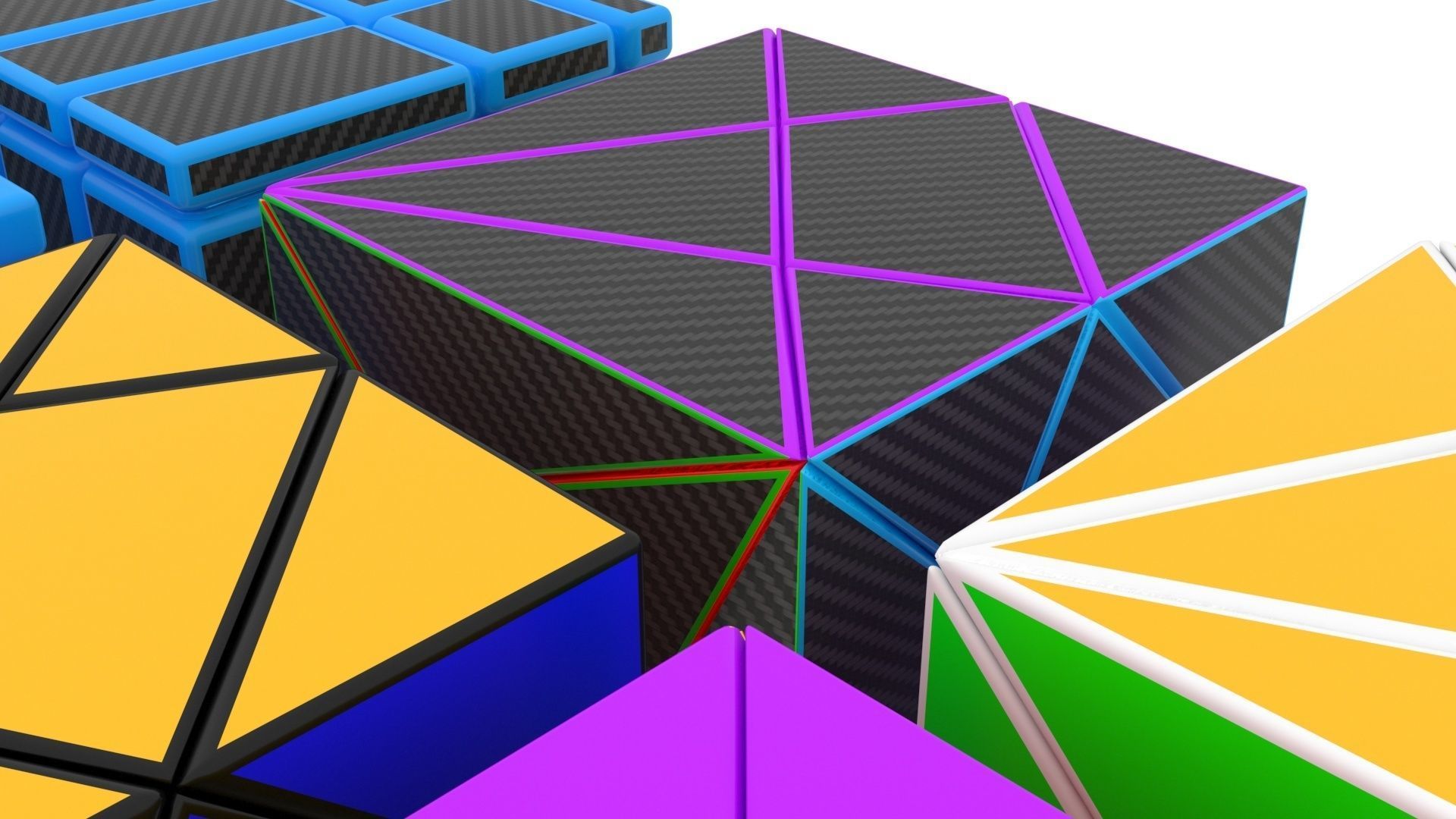 Rubiks Cube Set 3D model | CGTrader