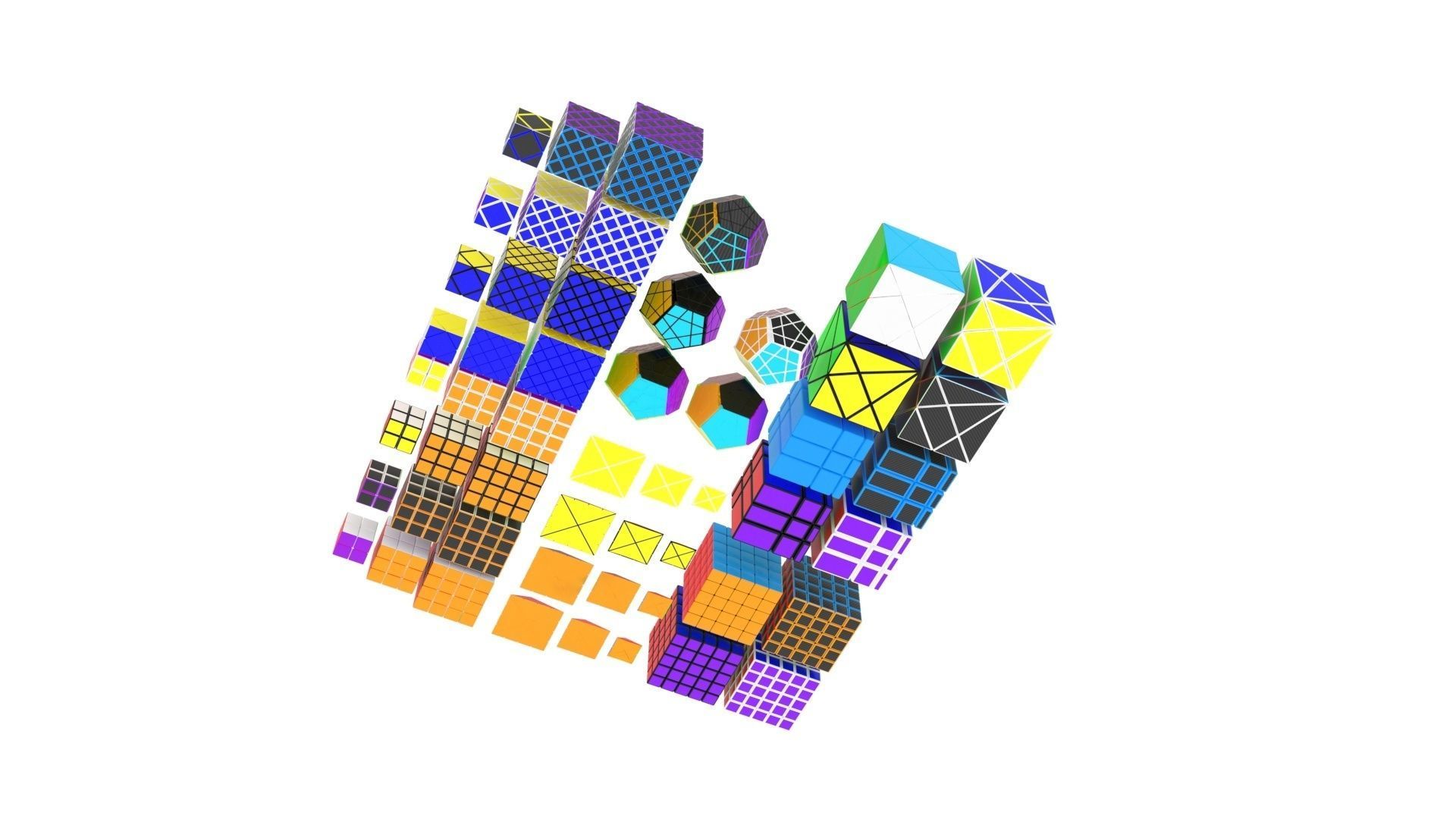 Rubiks Cube Set 3D model | CGTrader