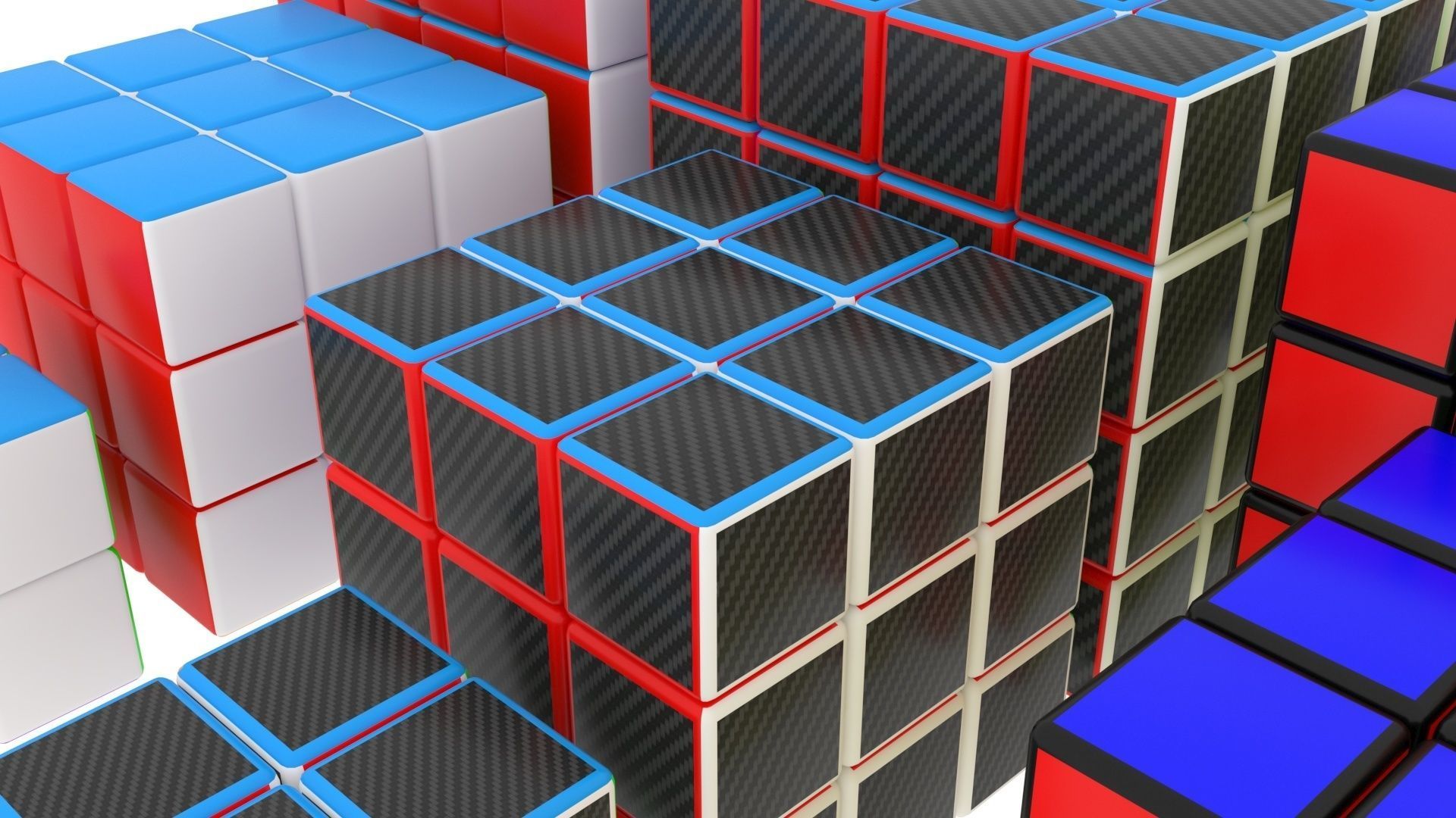 Rubiks Cube Set 3D model | CGTrader
