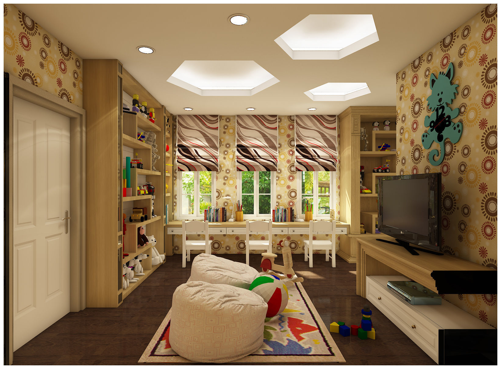 kids homework room 3D model | CGTrader