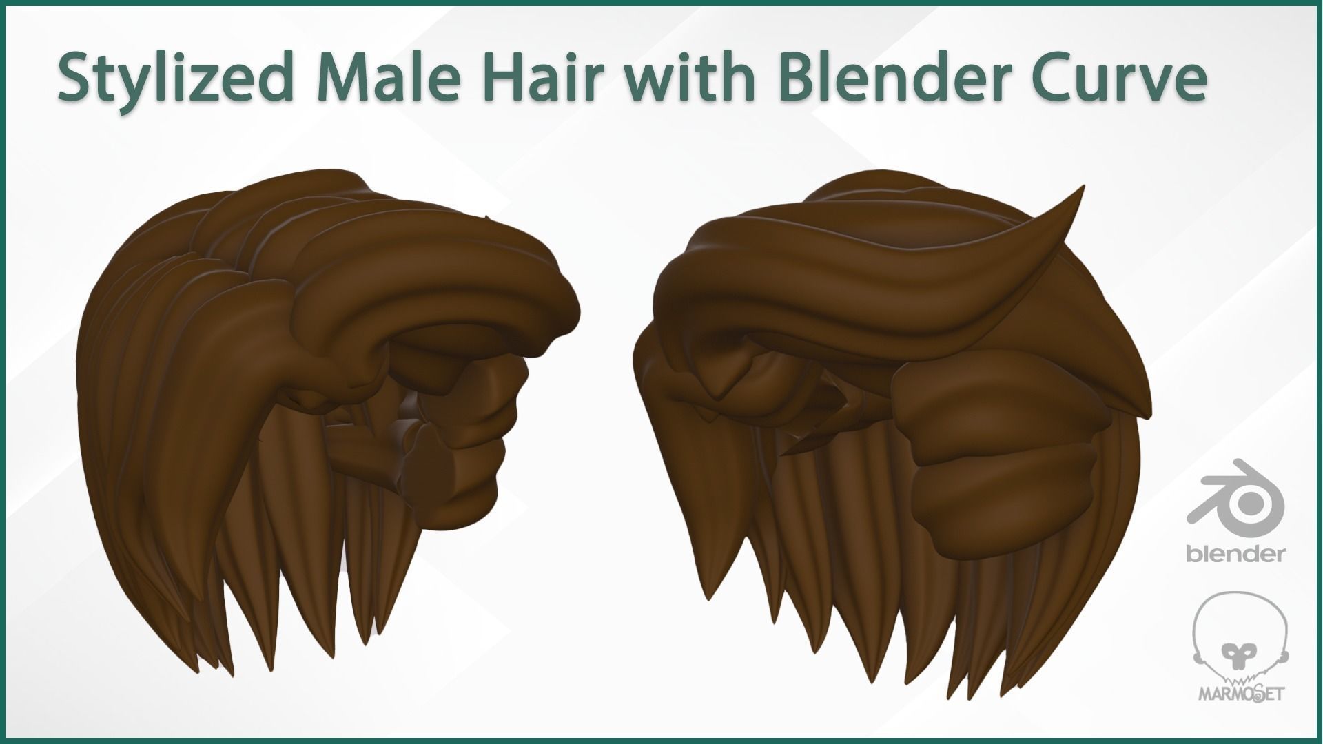 3D model Stylize Male Hair with Blender curve VR / AR / low-poly | CGTrader