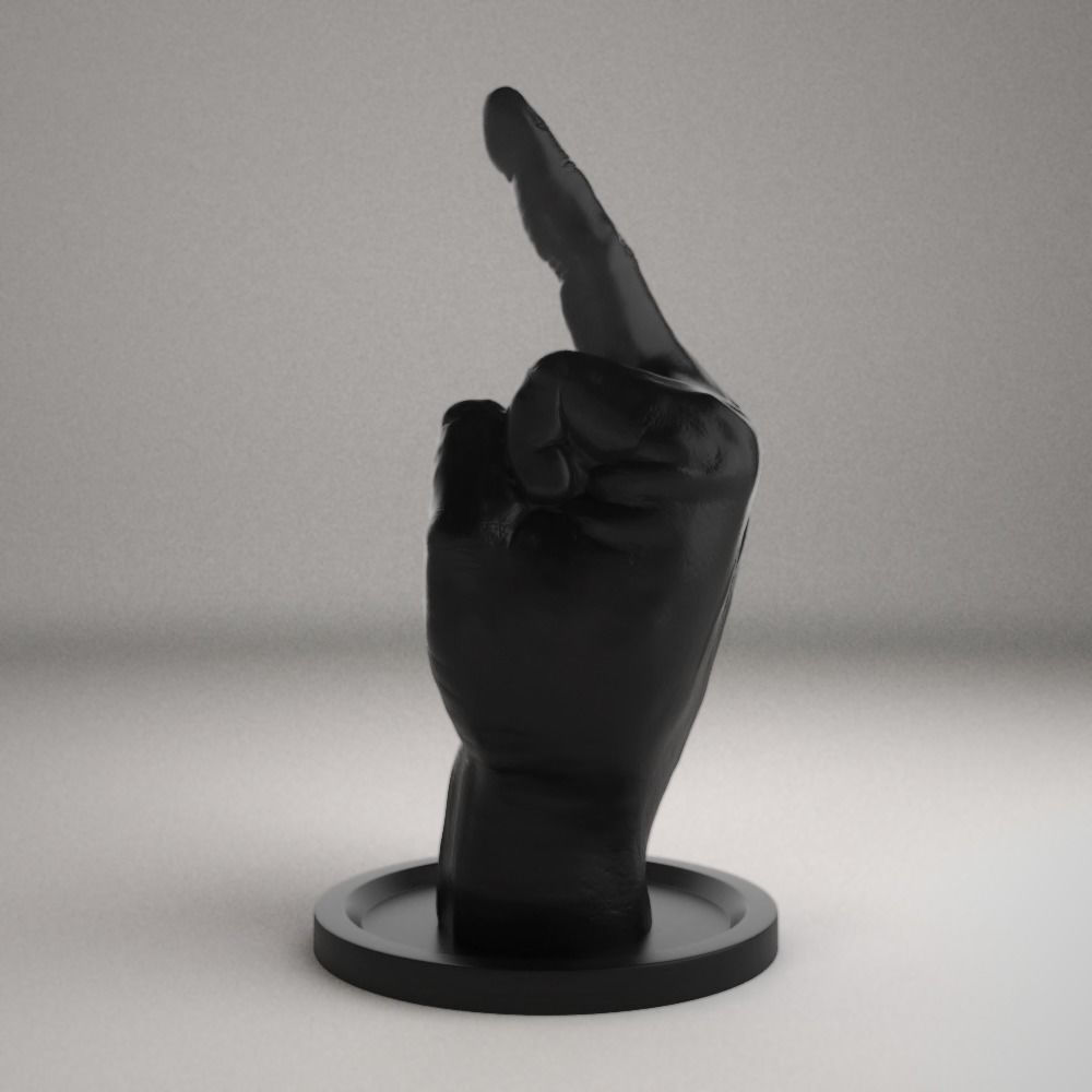 Middle Finger Sculpture - STL File 3D model 3D printable | CGTrader