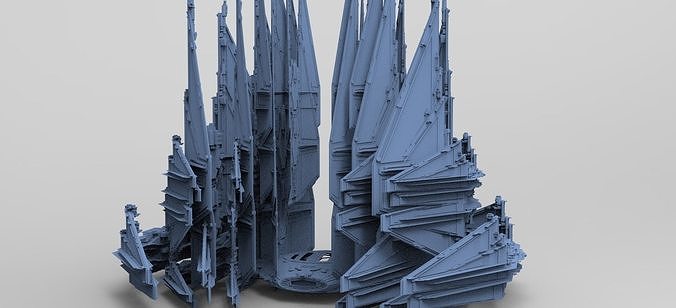 Sci-Fi Ocean Tech ship barrior Shield 4 Designs 3D model | CGTrader