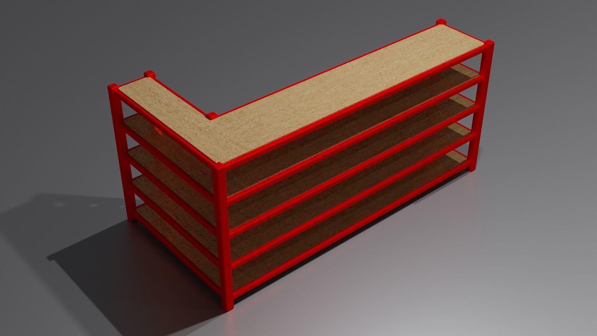 Shelf L-Shape free 3D model | CGTrader