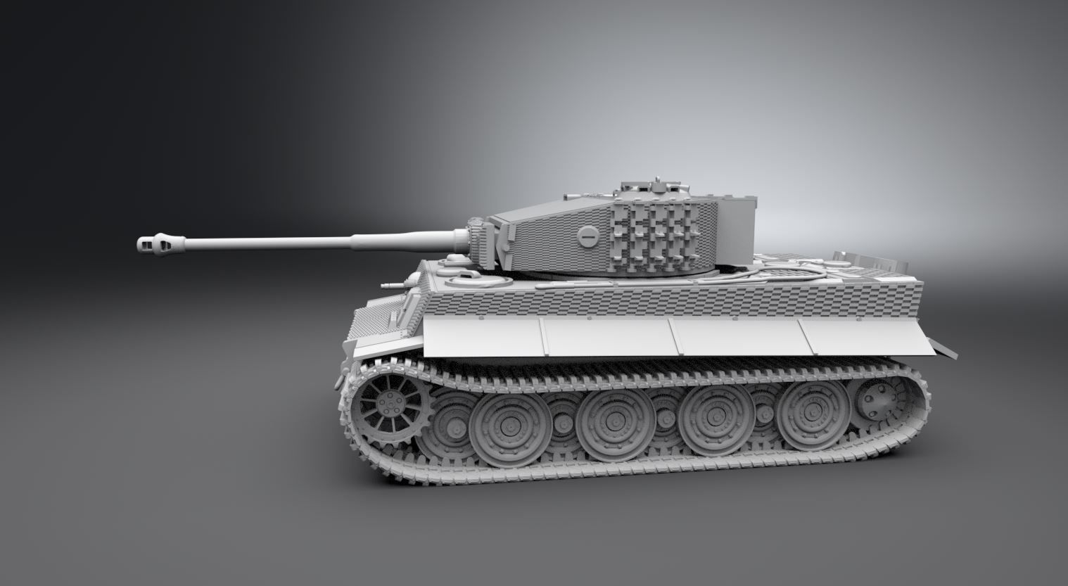 Tiger Late Zimmerit Scale model 3D model 3D printable | CGTrader