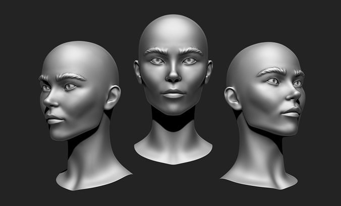 3D model Female Head 1 VR / AR / low-poly | CGTrader
