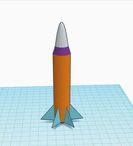 Model Rocket Ship 3D model 3D printable | CGTrader