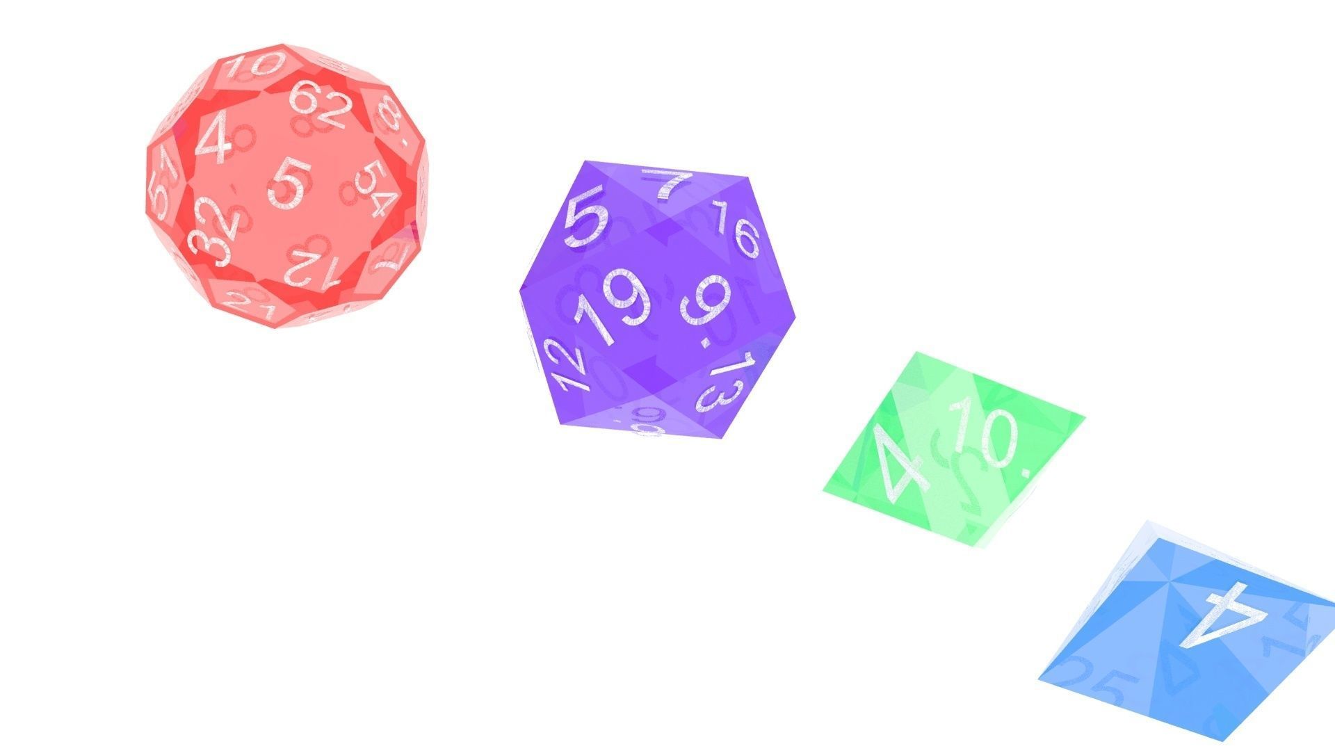 Polyhedral Dices 3D model 3D printable animated | CGTrader