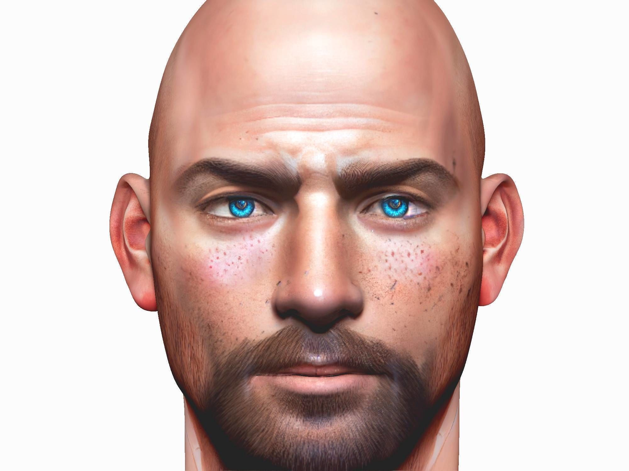 3D model Male head Realistic Perfect Head Low-poly 3D model game ready ...