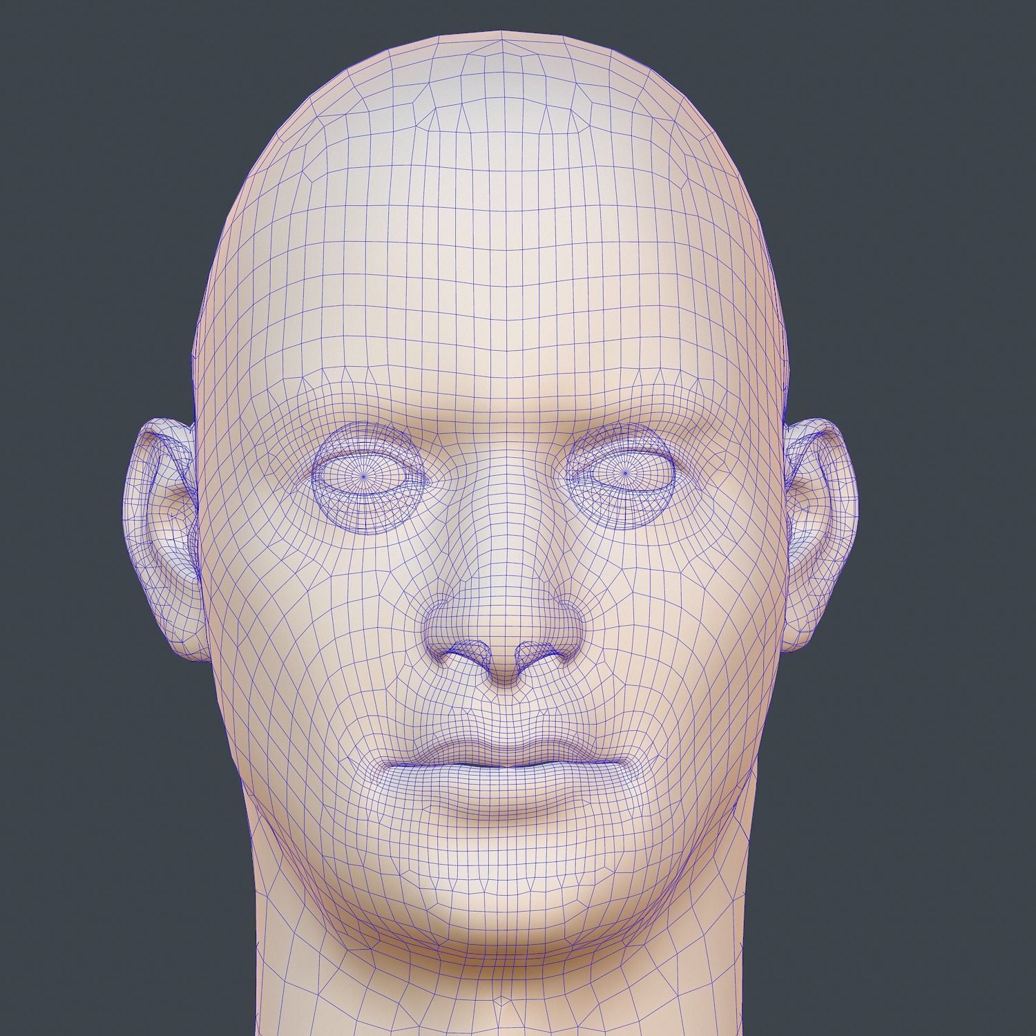 3D model Male head Realistic Perfect Head Low-poly 3D model game ready ...