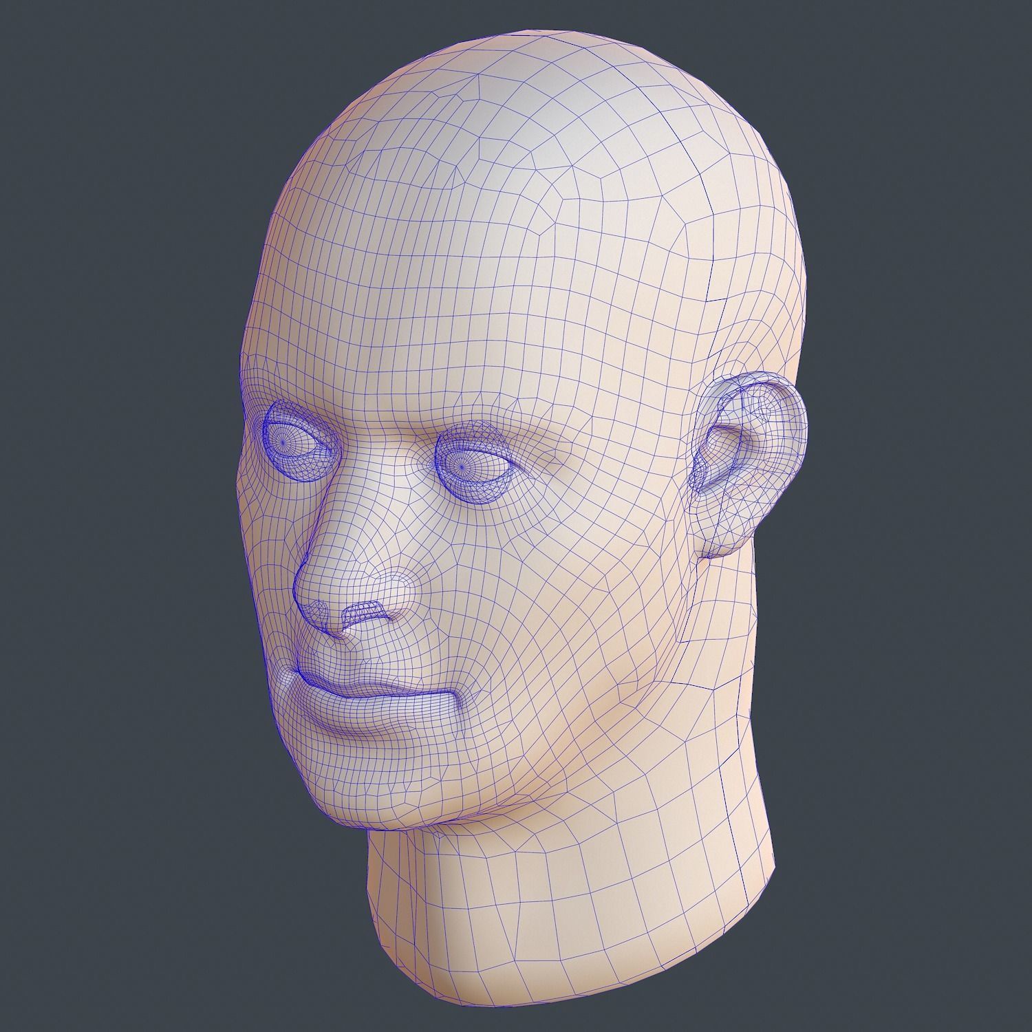 3D model Male head Realistic Perfect Head Low-poly 3D model game ready ...