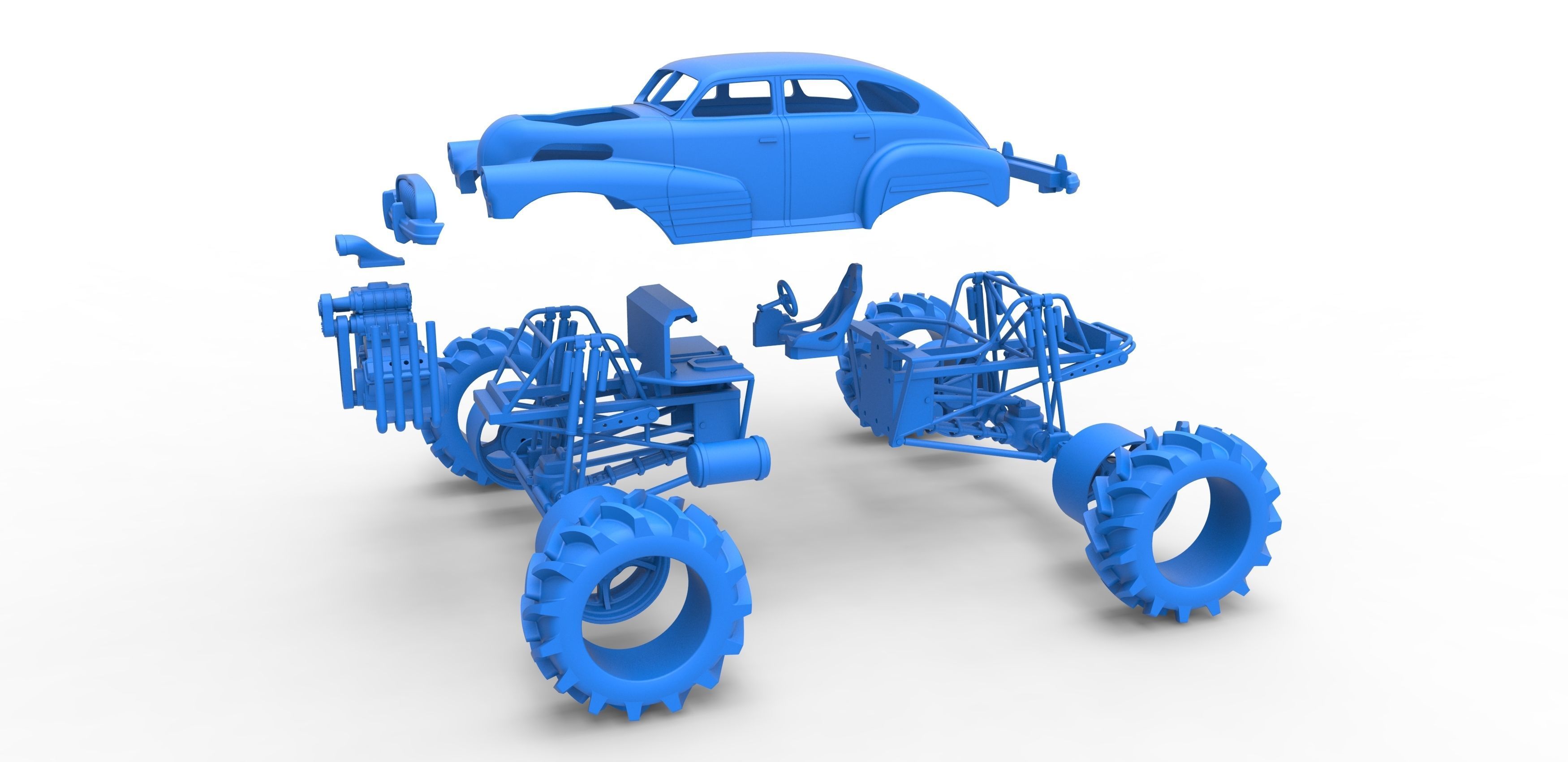 Diecast Mud truck 3 Scale 1 to 25 3D model 3D printable | CGTrader