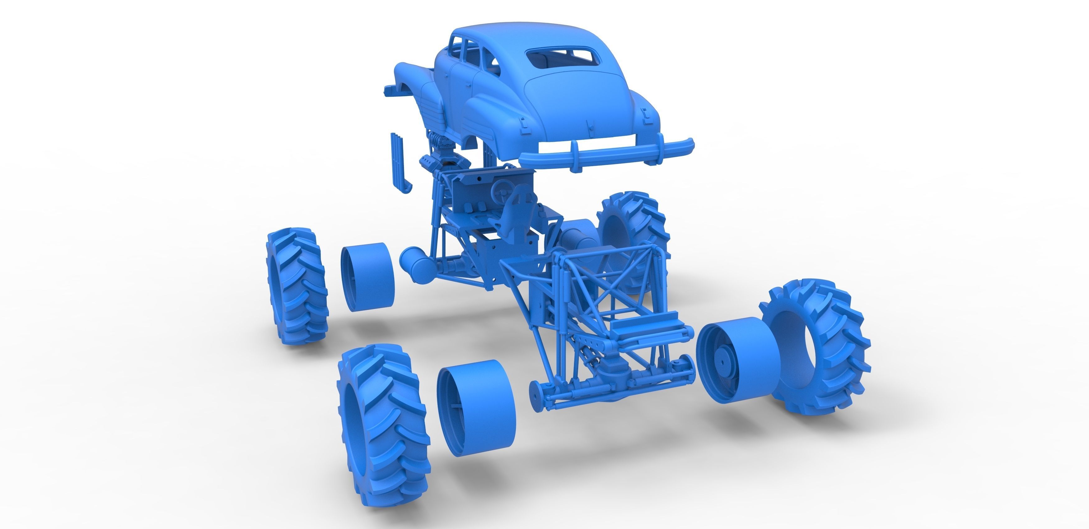 Diecast Mud truck 3 Scale 1 to 25 3D model 3D printable | CGTrader