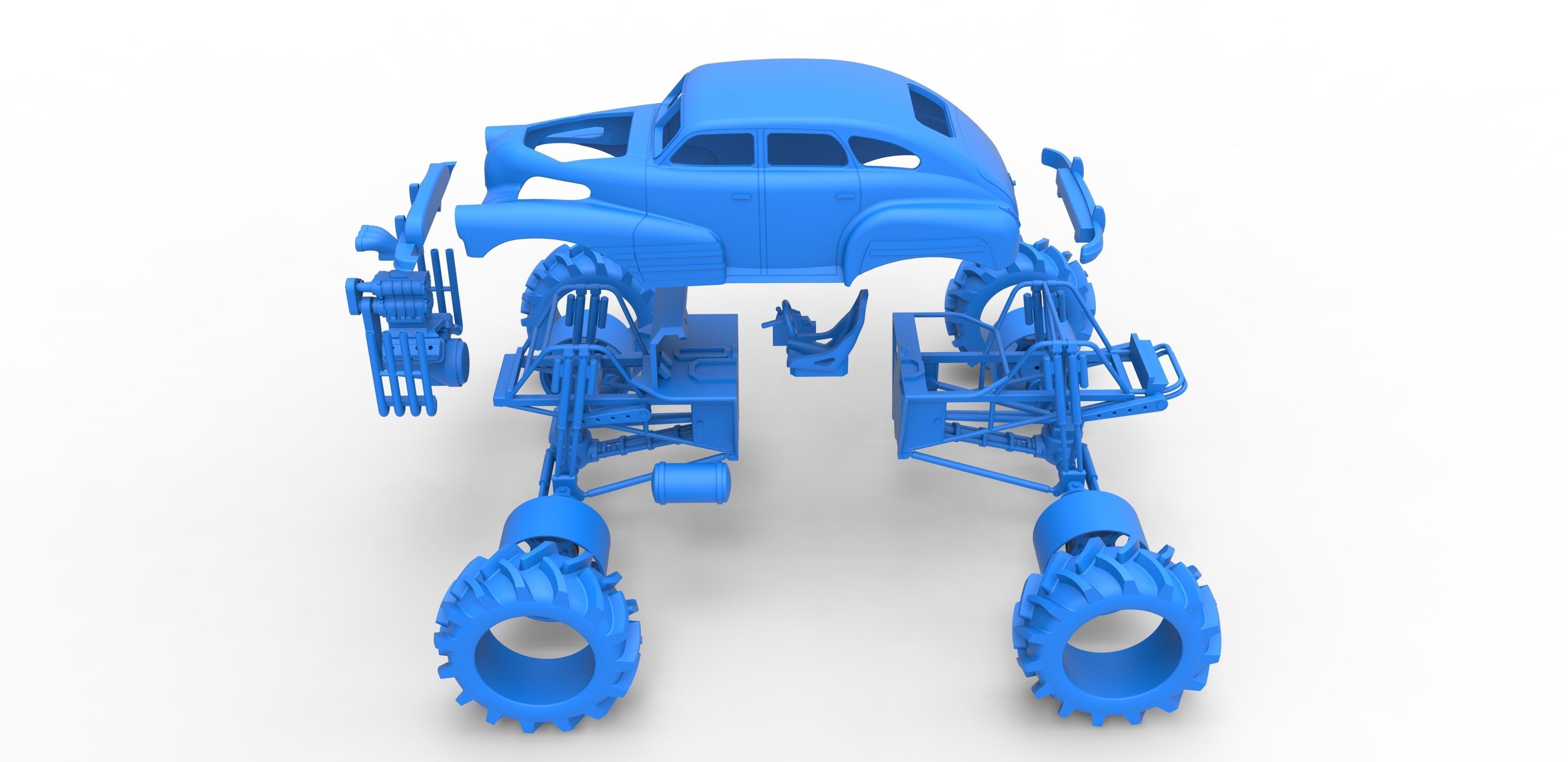 Diecast Mud truck 3 Scale 1 to 25 3D model 3D printable | CGTrader