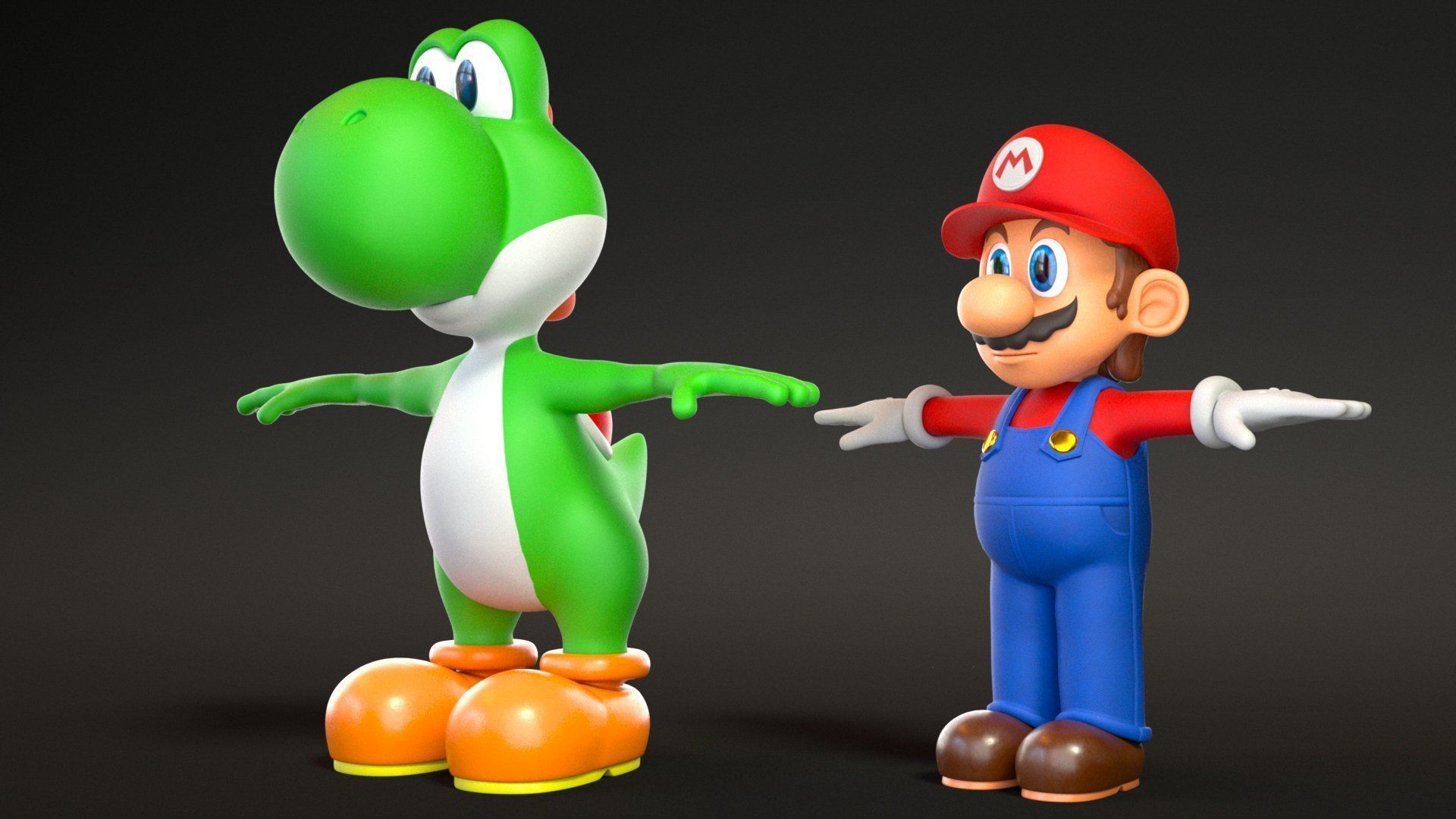 3D model Mario And Yoshi From Game VR / AR / low-poly | CGTrader