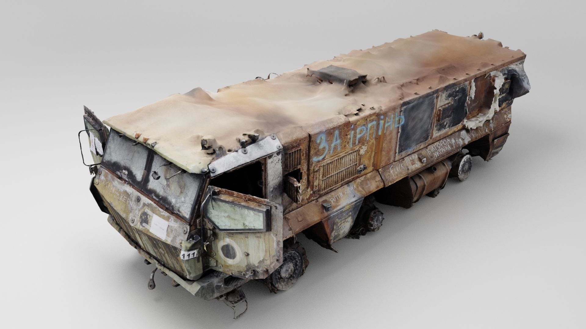 destroyed russian KAMAZ-63968 Typhoon-K MRAP vehicle 3D model | CGTrader