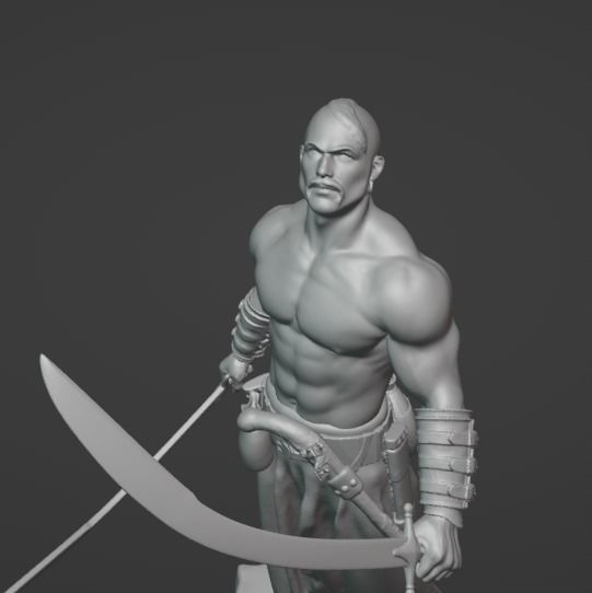 Ukrainian brave Kozak warrior stands on rock ready to print 3D model 3D ...