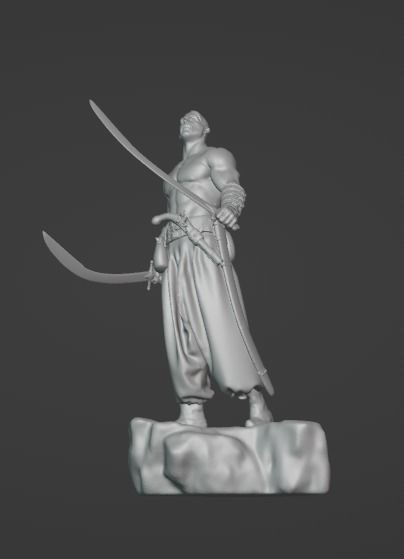 Ukrainian brave Kozak warrior stands on rock ready to print 3D model 3D ...