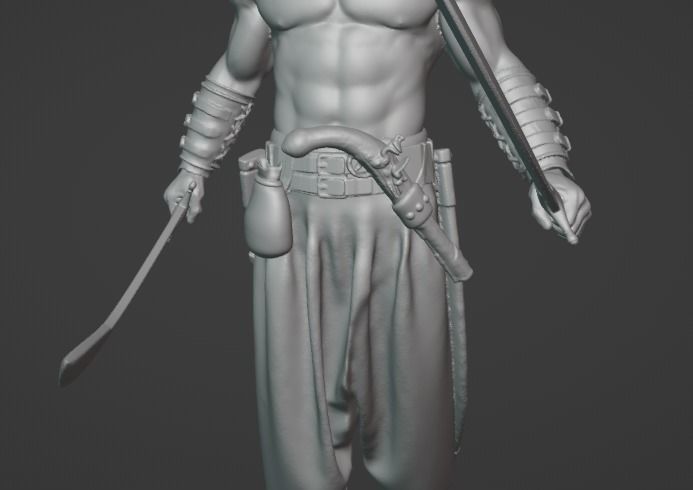 Ukrainian brave Kozak warrior stands on rock ready to print 3D model 3D ...